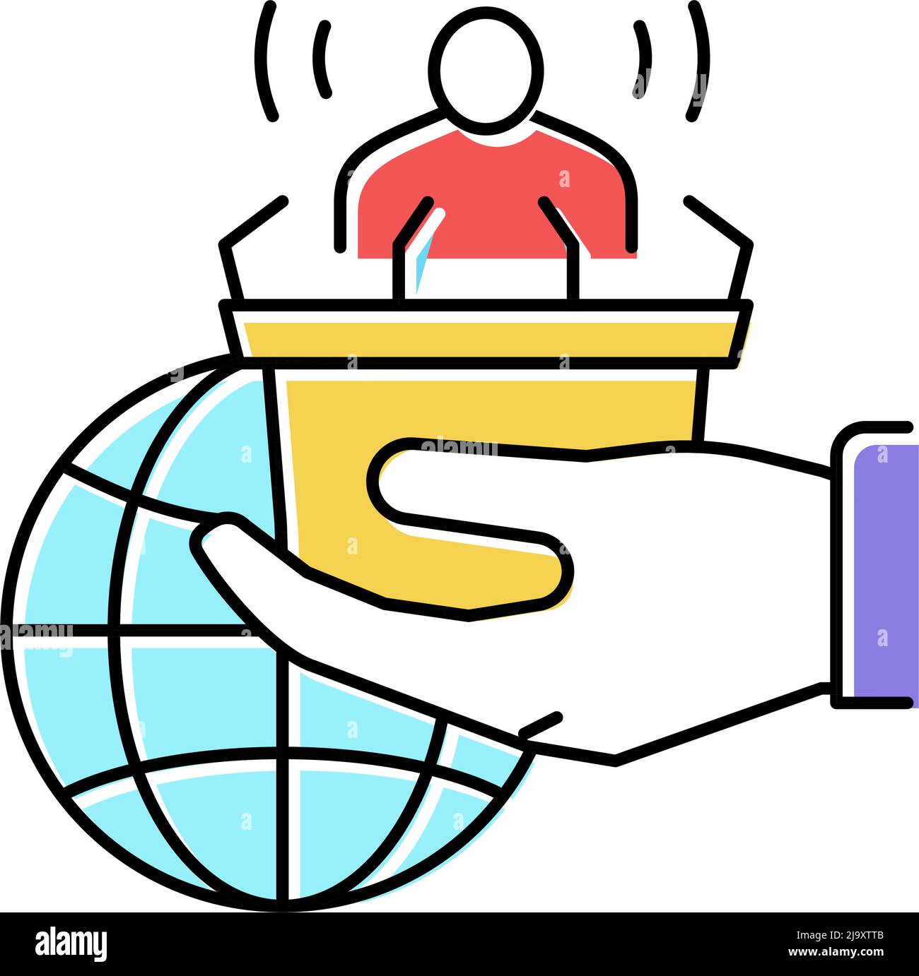 democracy social problem color icon vector illustration Stock Vector ...