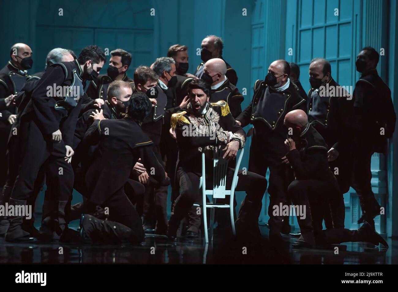 Actors perform during a general rehearsal of the opera at Cervantes ...