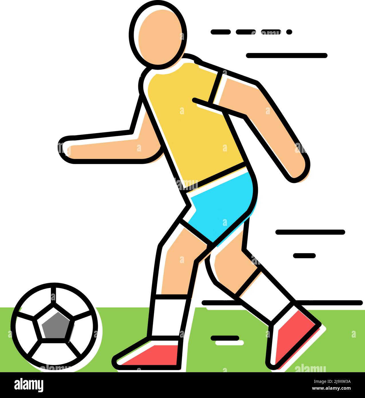 football player color icon vector illustration Stock Vector Image & Art ...