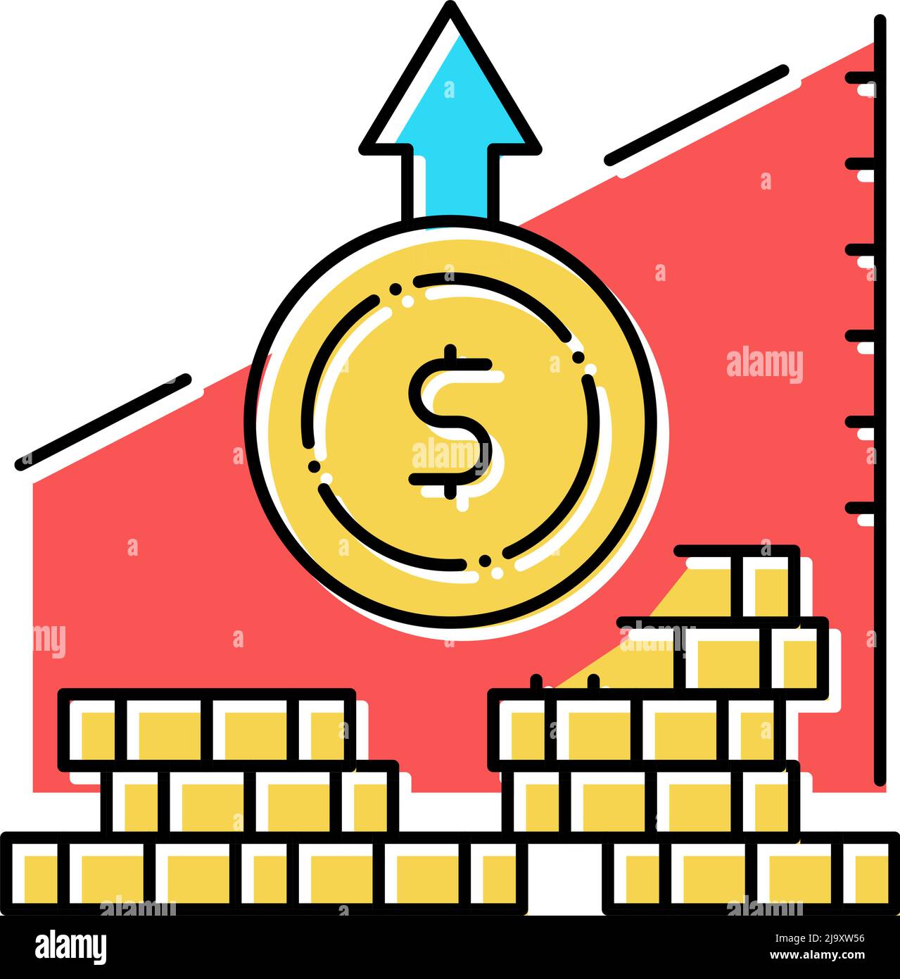 inflation finance color icon vector illustration Stock Vector Image ...
