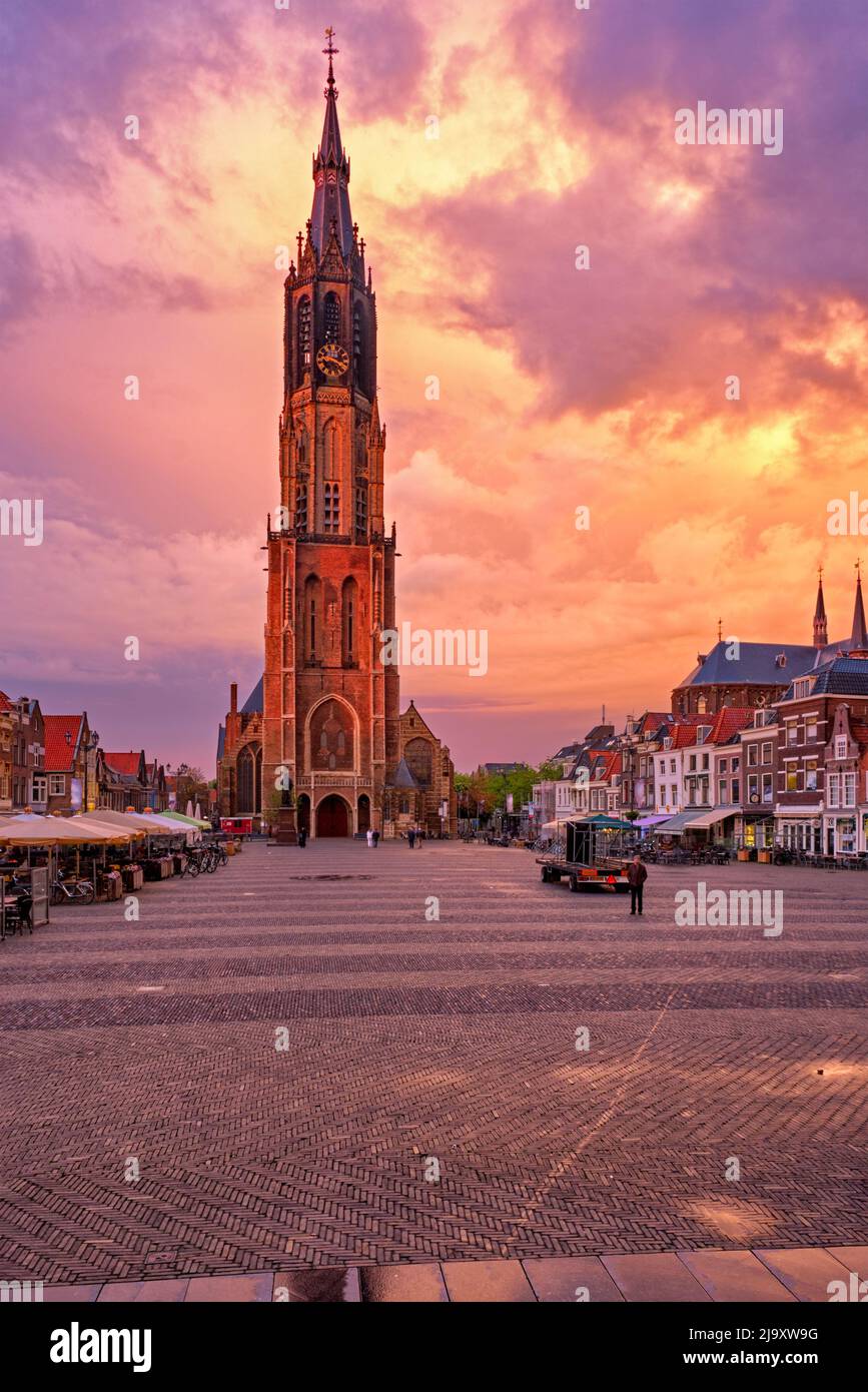 Nieuwe Kerk New Church protestant church on Delft Market Square Markt ...