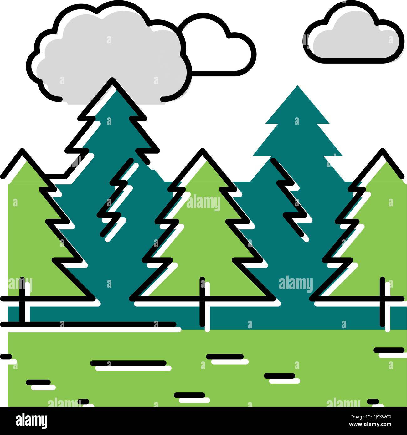 coniferous forests color icon vector illustration Stock Vector Image ...