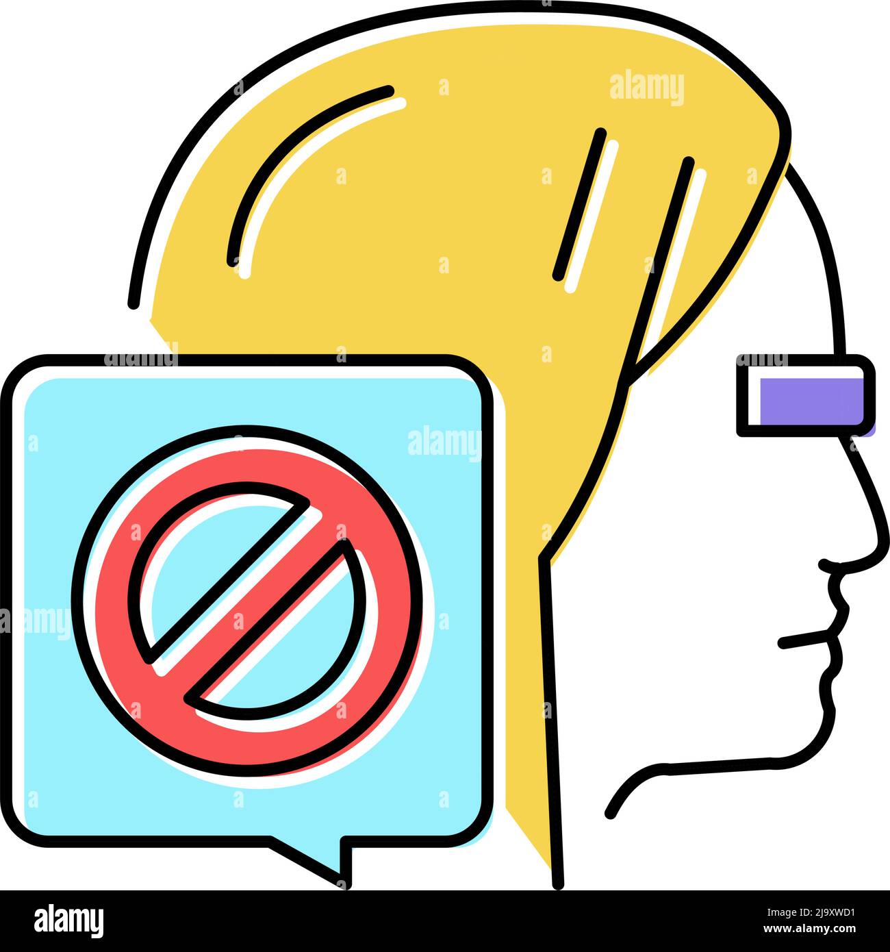 canceled female person color icon vector illustration Stock Vector ...