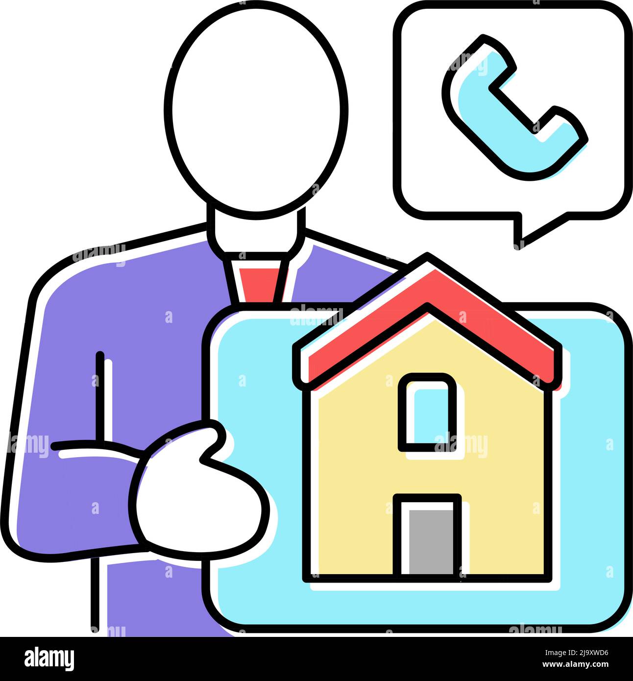 property landlord color icon vector illustration Stock Vector Image ...