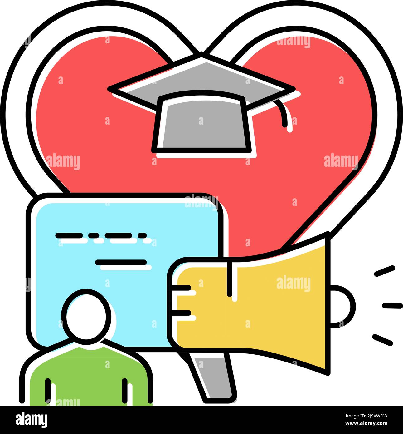 communication and learning color icon vector illustration Stock Vector ...