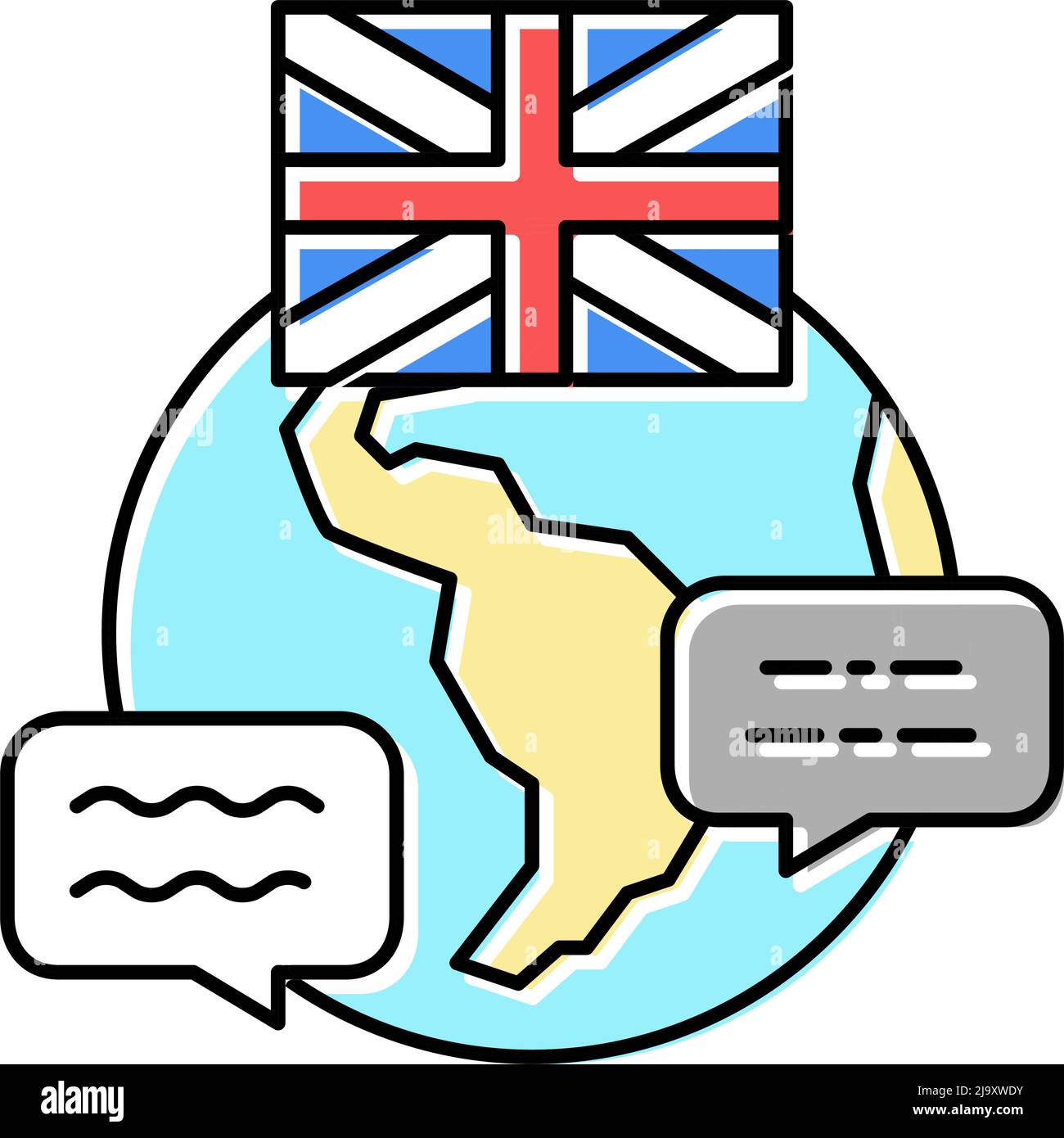 language english color icon vector illustration Stock Vector Image ...