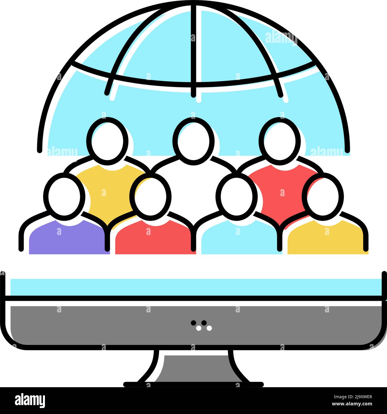 society reaction color icon vector illustration Stock Vector Image ...