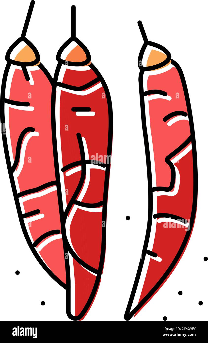 dried chili pepper color icon vector illustration Stock Vector Image ...