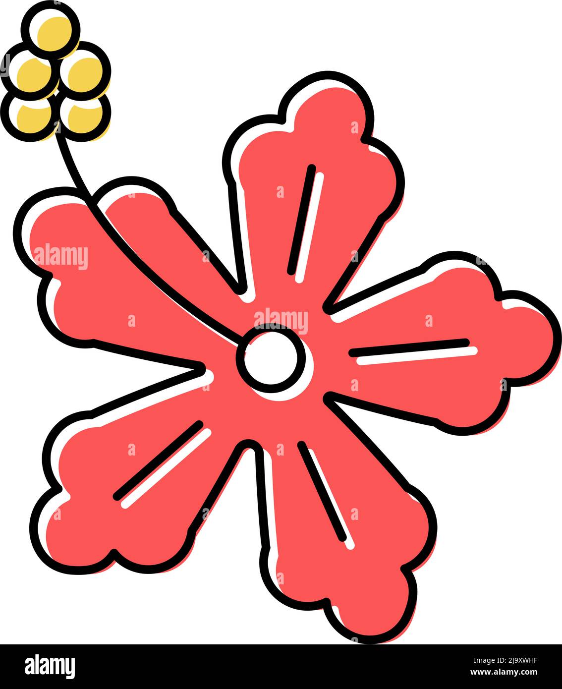 hibiscus flower hawaii color icon vector illustration Stock Vector ...