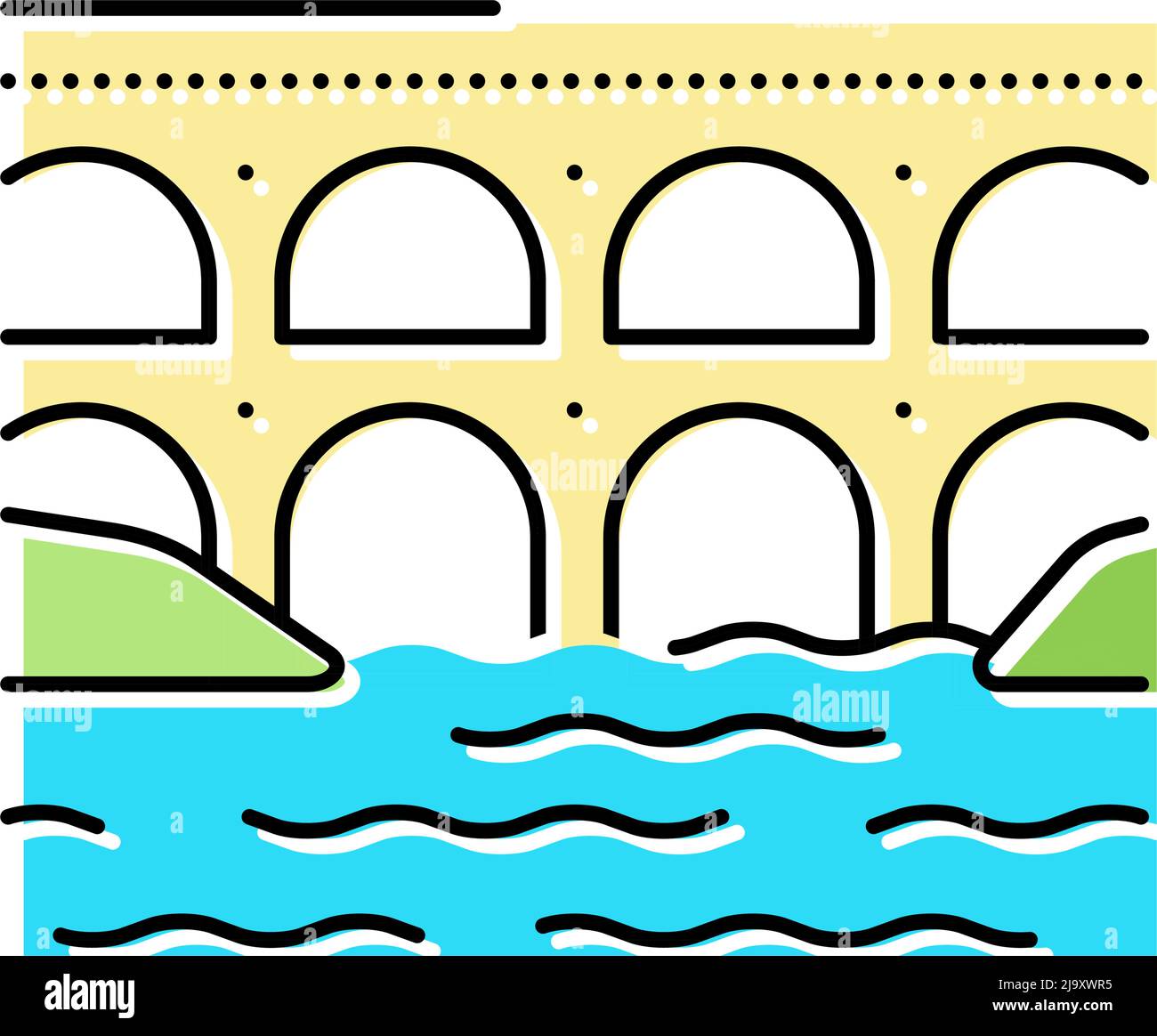 aqueduct construction color icon vector illustration Stock Vector Image ...