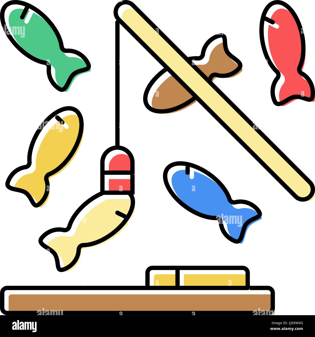 fishing magnetic game color icon vector illustration Stock Vector Image ...
