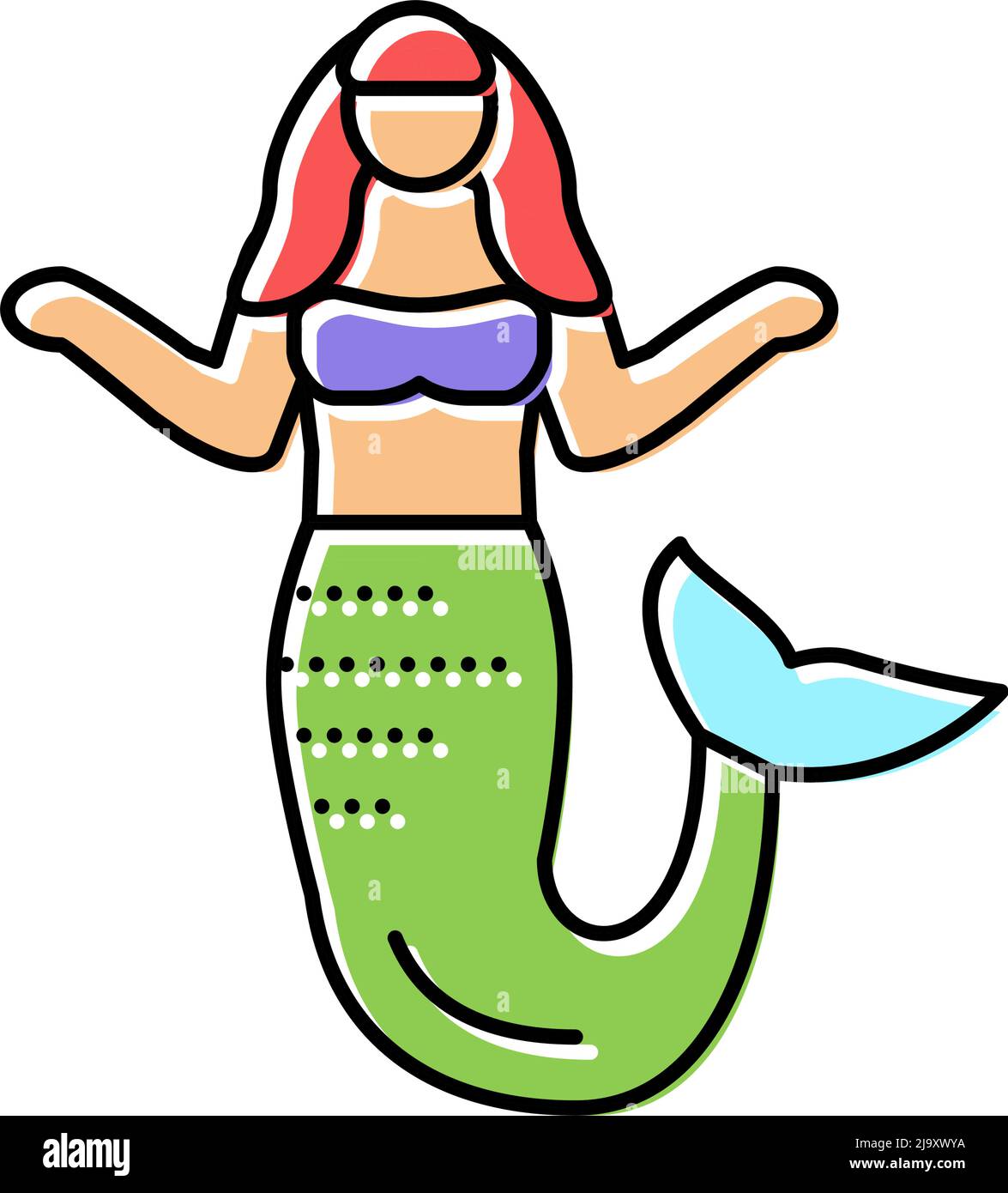 mermaid fairy tale color icon vector illustration Stock Vector Image ...