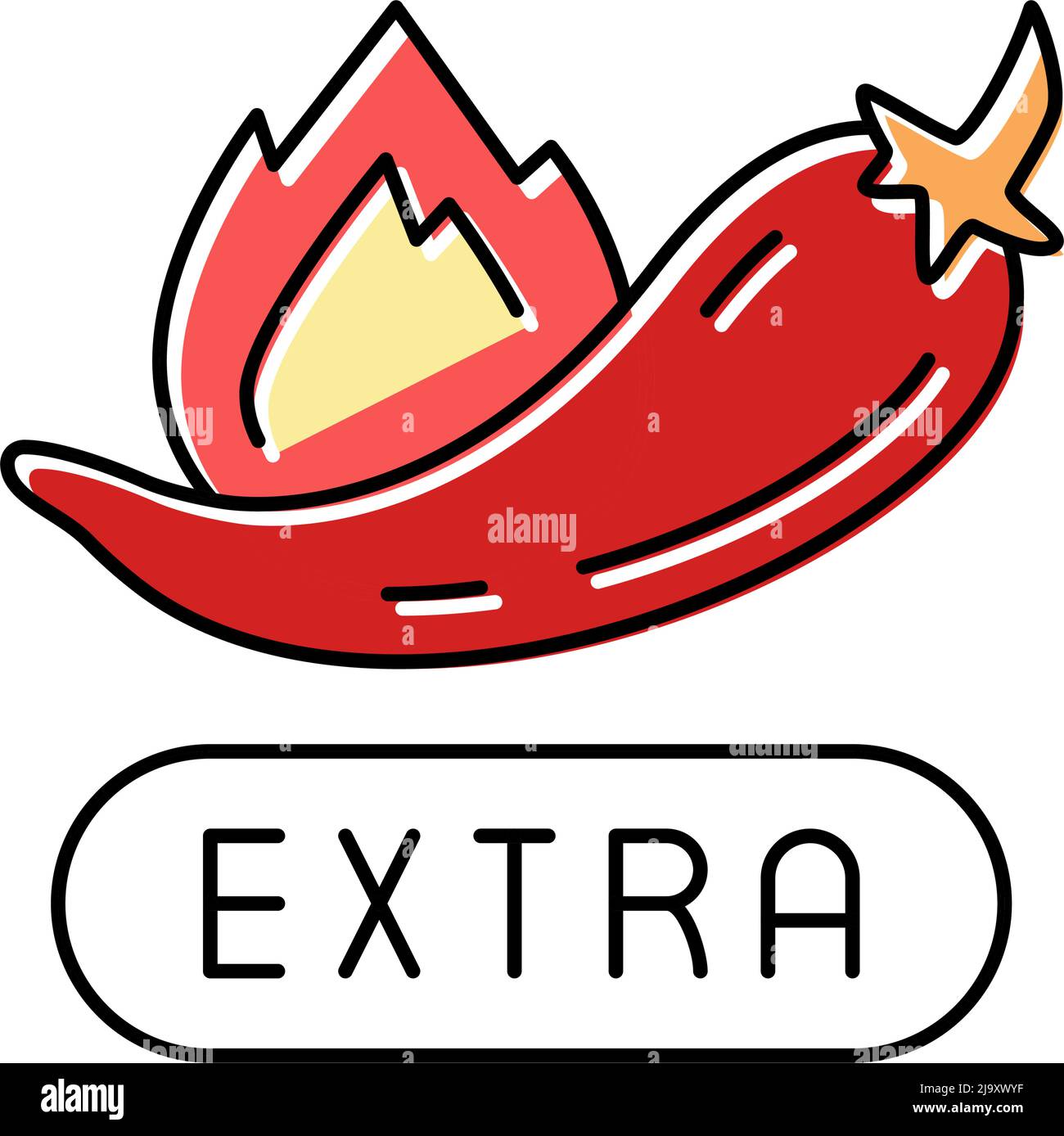 spicy level extra color icon vector illustration Stock Vector Image ...