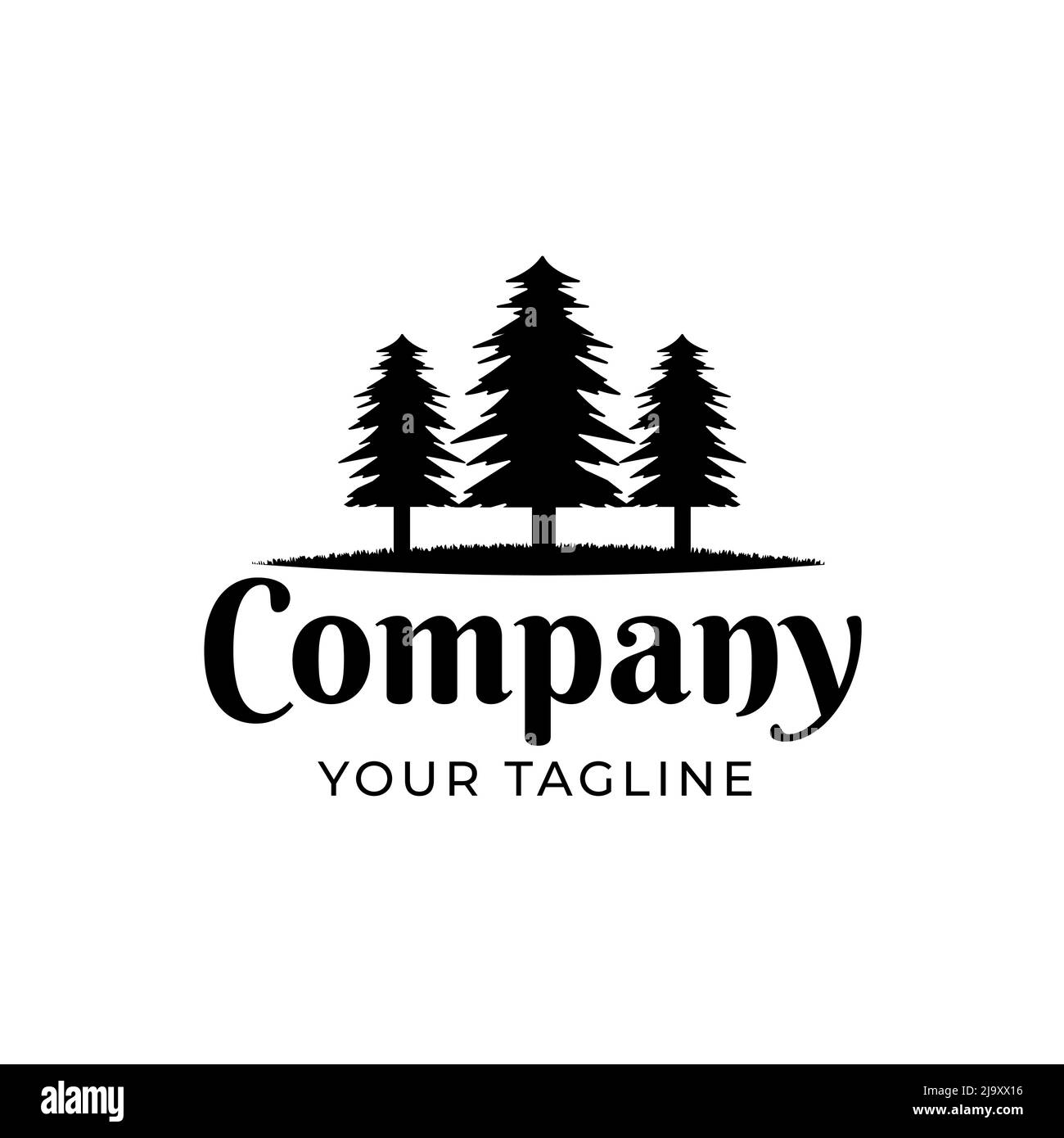 Pine tree logo Black and White Stock Photos & Images - Alamy