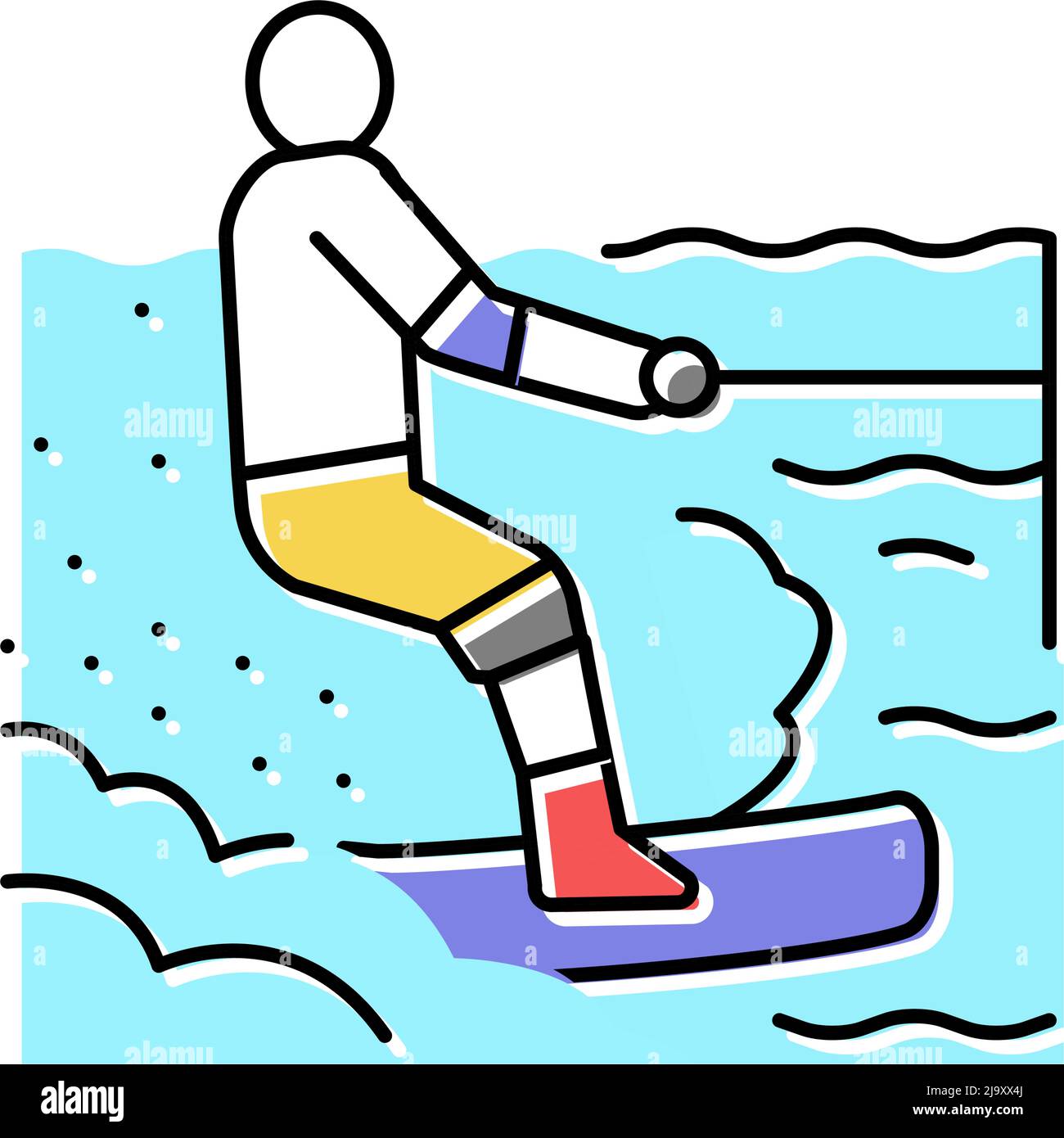 wakeboarding extreme sport color icon vector illustration Stock Vector ...