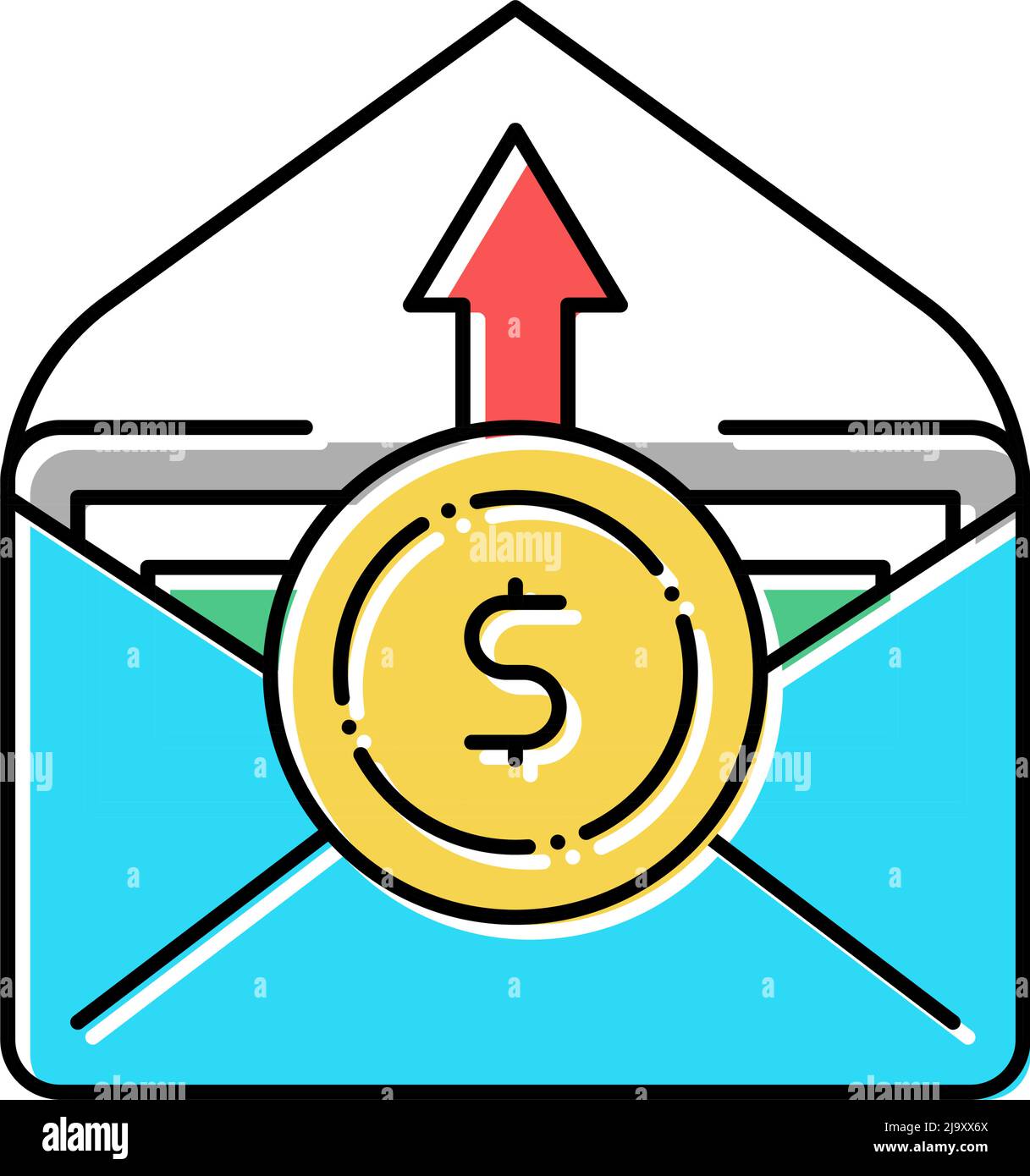 wage inflation color icon vector illustration Stock Vector Image & Art ...