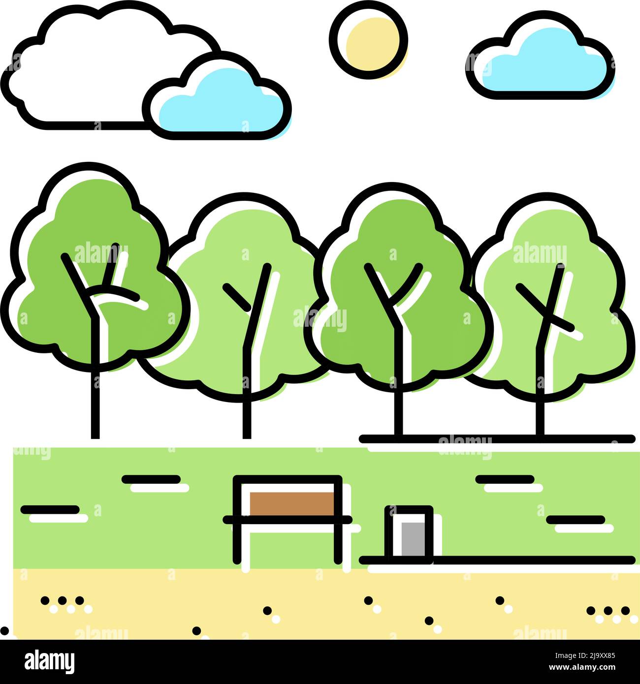 Tree pathway spring Cut Out Stock Images & Pictures - Alamy