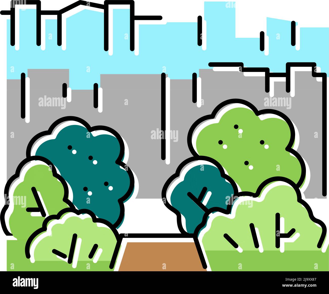 city park color icon vector illustration Stock Vector Image & Art - Alamy