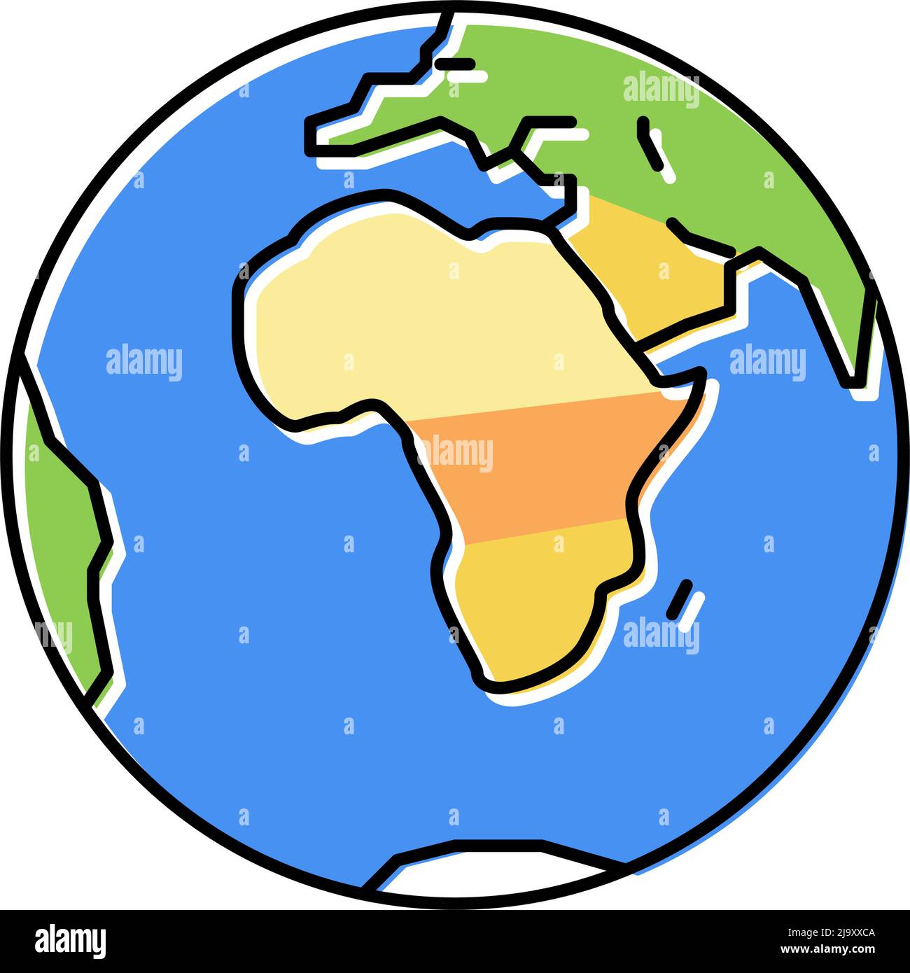 Africa Continent Color Icon Vector Illustration Stock Vector Image