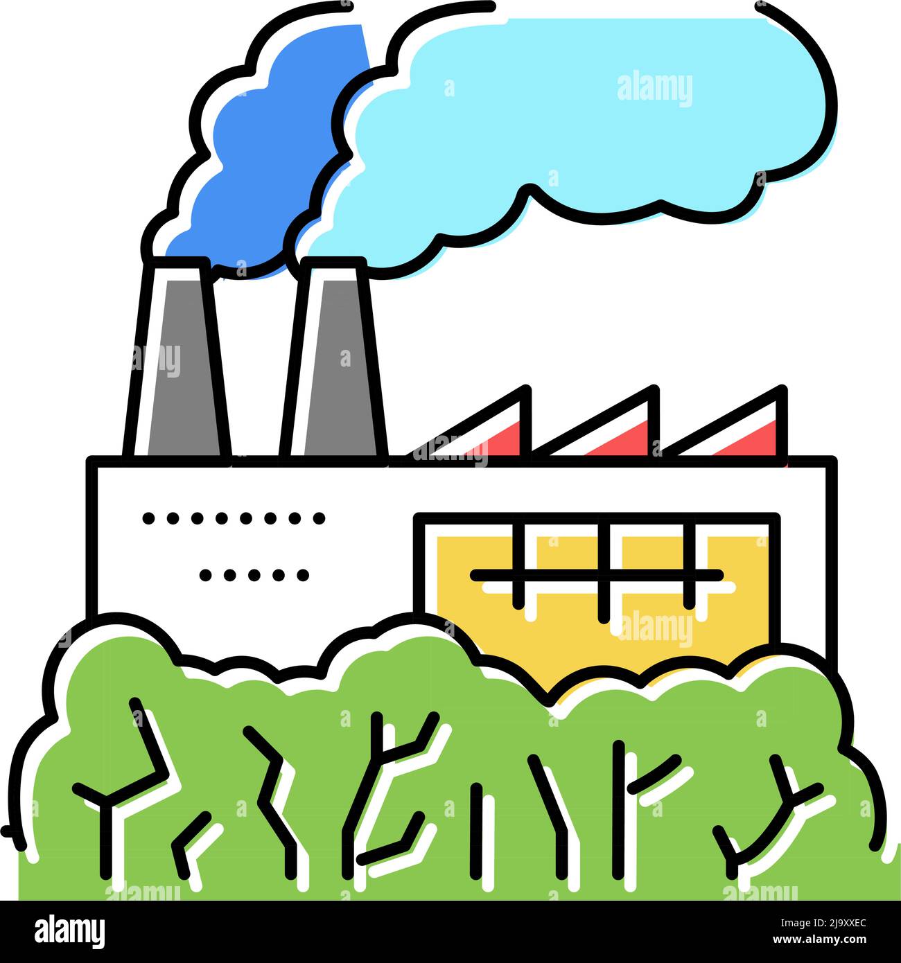 green factory color icon vector illustration Stock Vector Image & Art ...