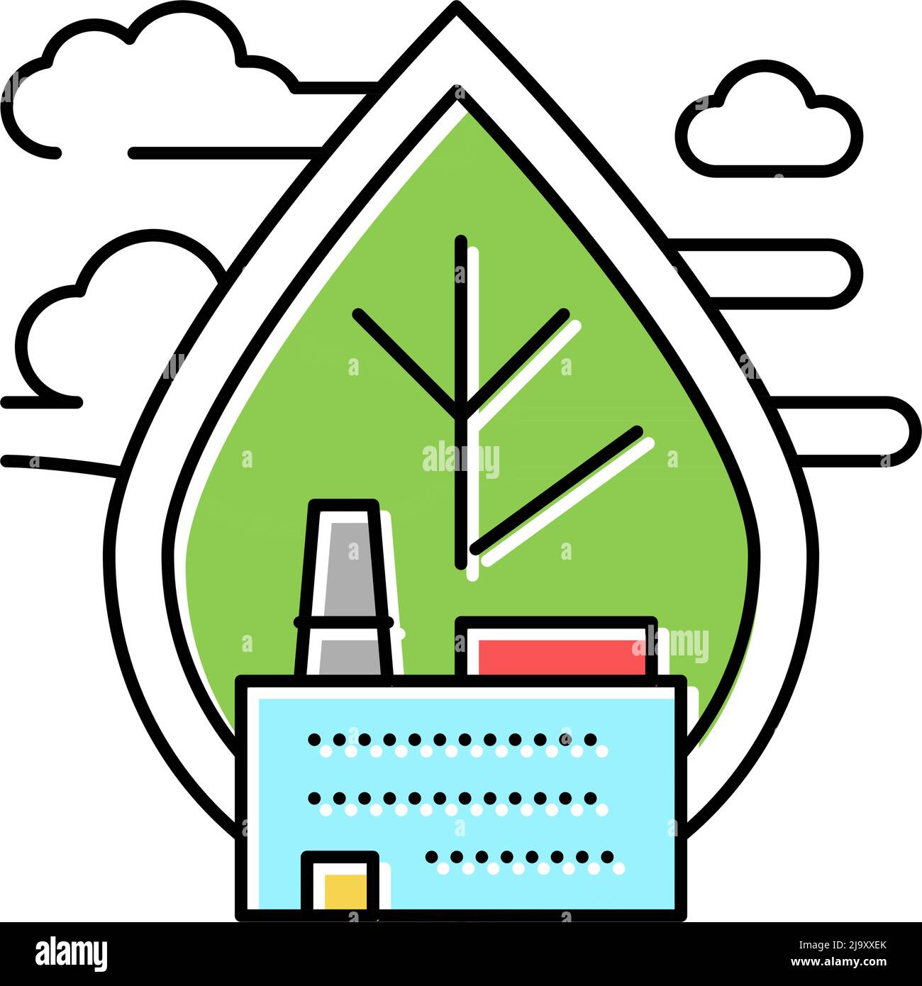air emissions and ambient air quality color icon vector illustration ...