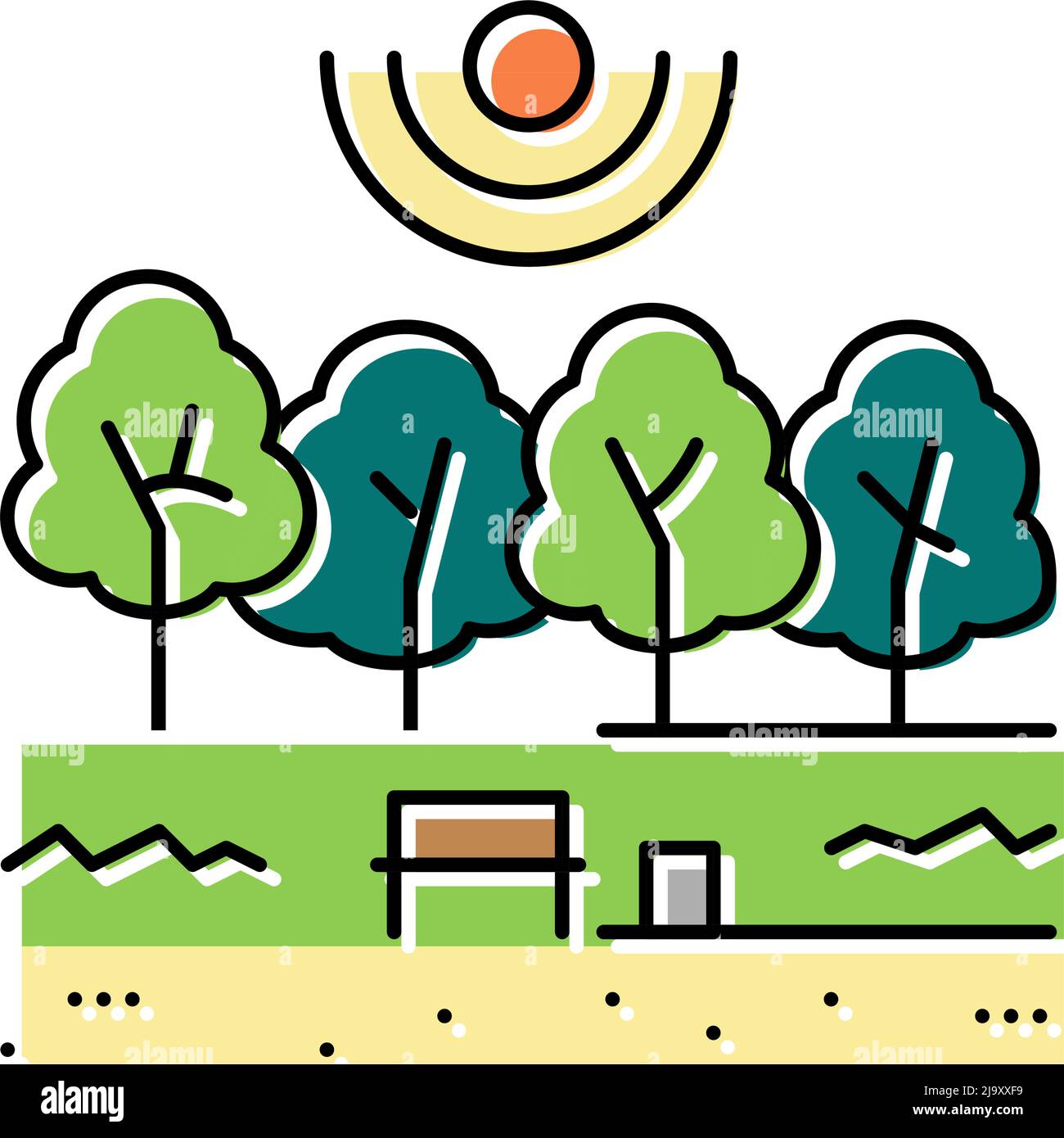 summer park color icon vector illustration Stock Vector Image & Art - Alamy