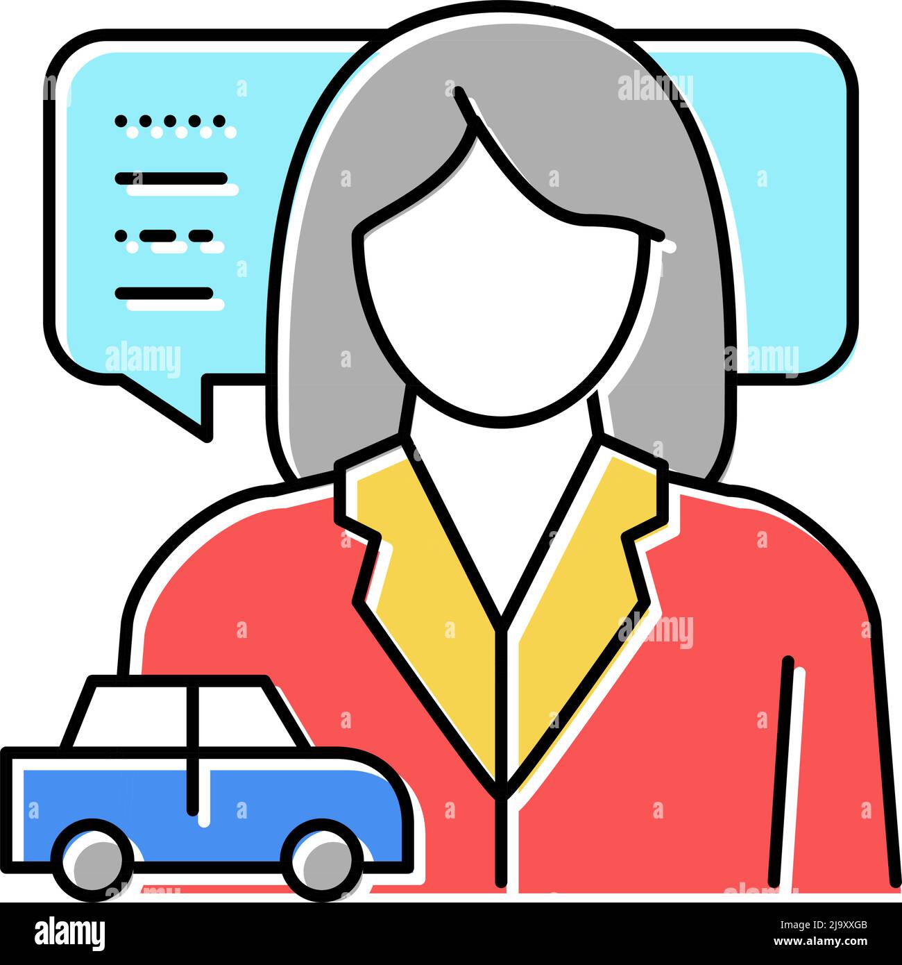 female driving school instructor color icon vector illustration Stock ...