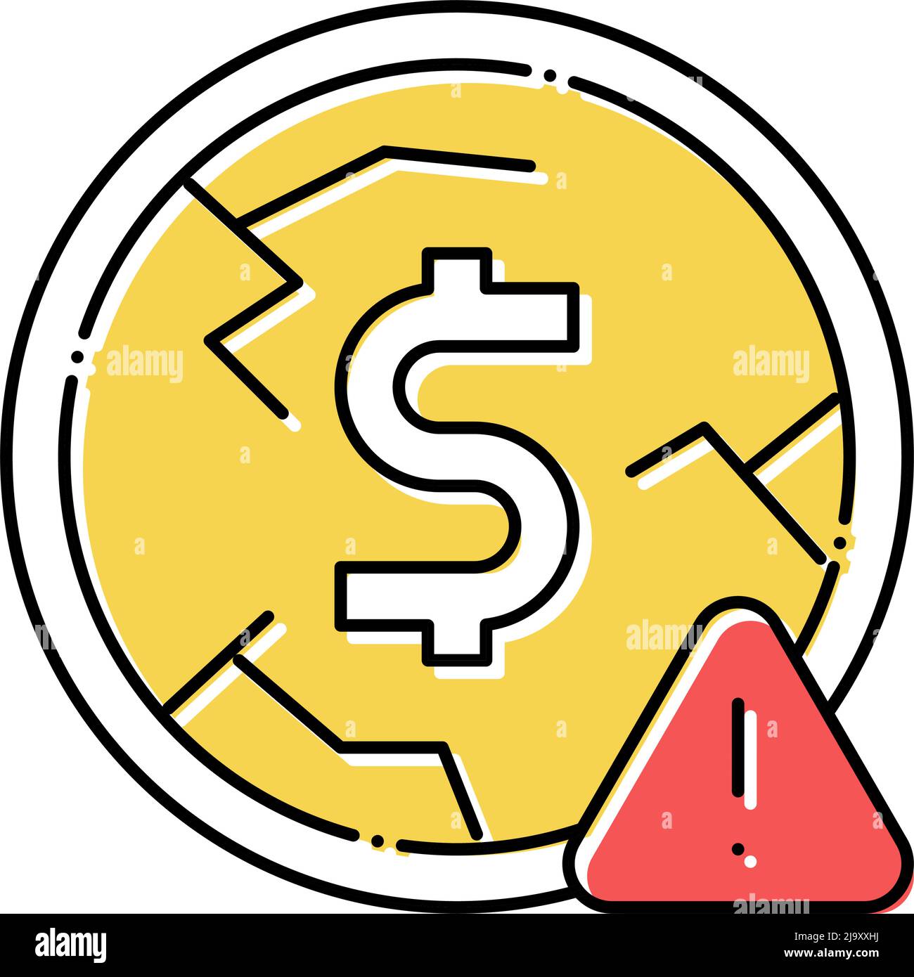 deflation money color icon vector illustration Stock Vector Image & Art ...