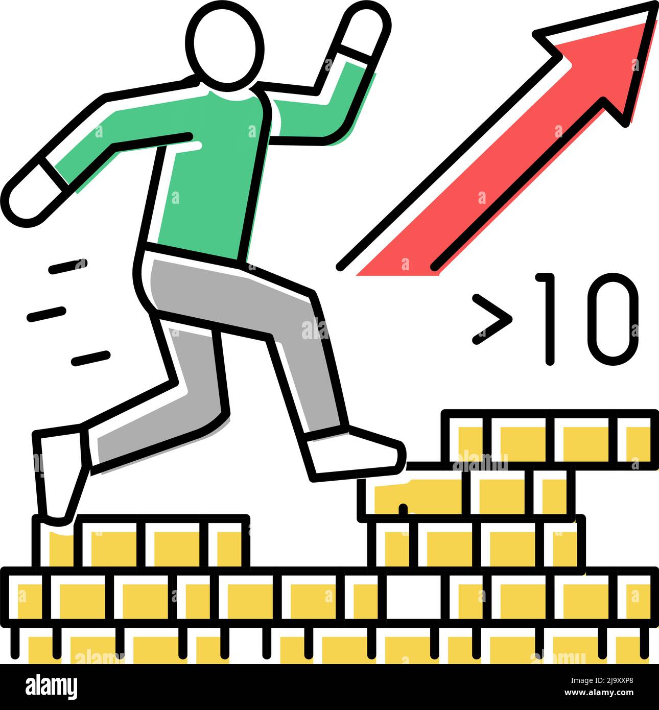 galloping inflation color icon vector illustration Stock Vector Image ...