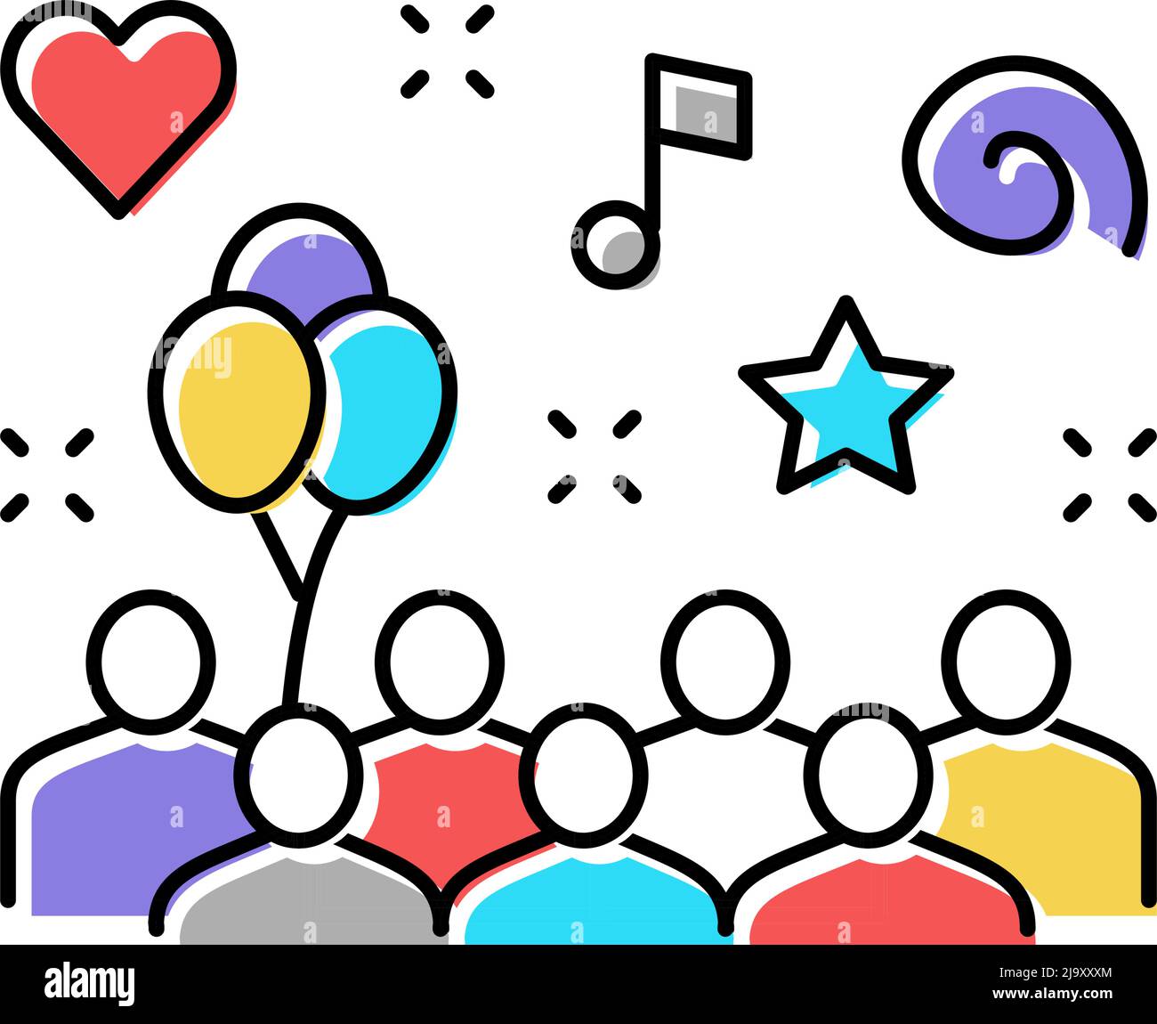 entertainment in amusement park color icon vector illustration Stock ...