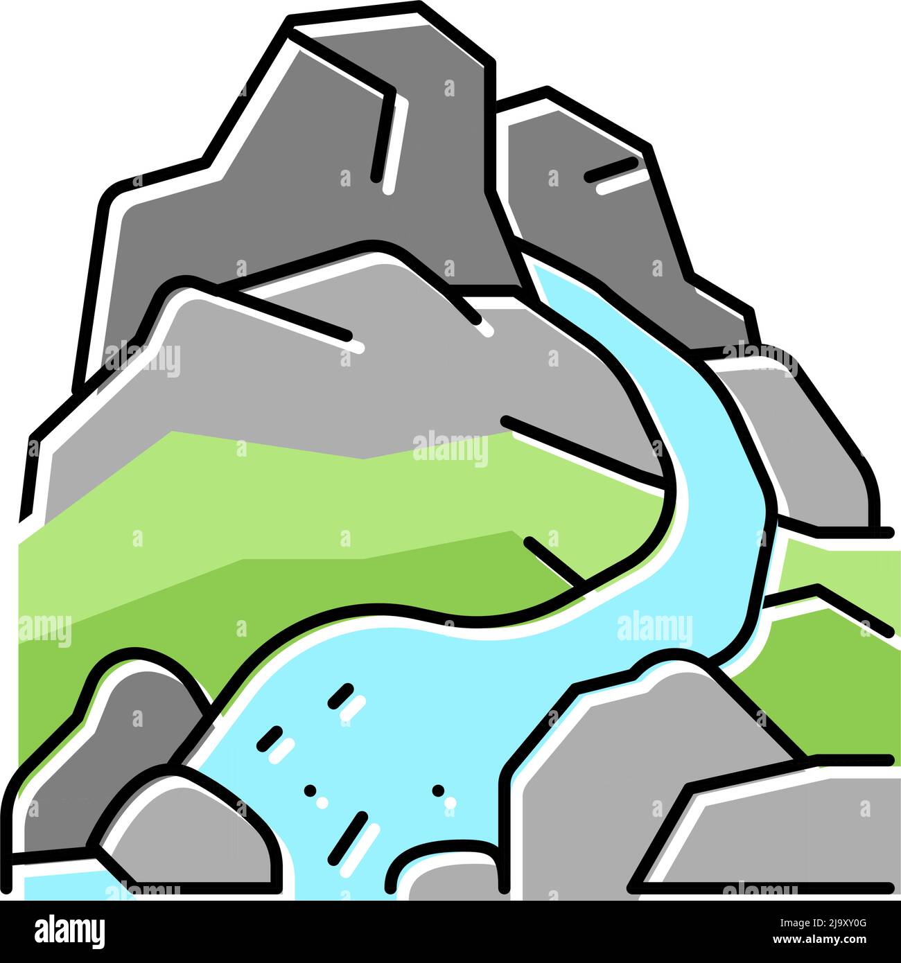mountain river color icon vector illustration Stock Vector Image & Art ...
