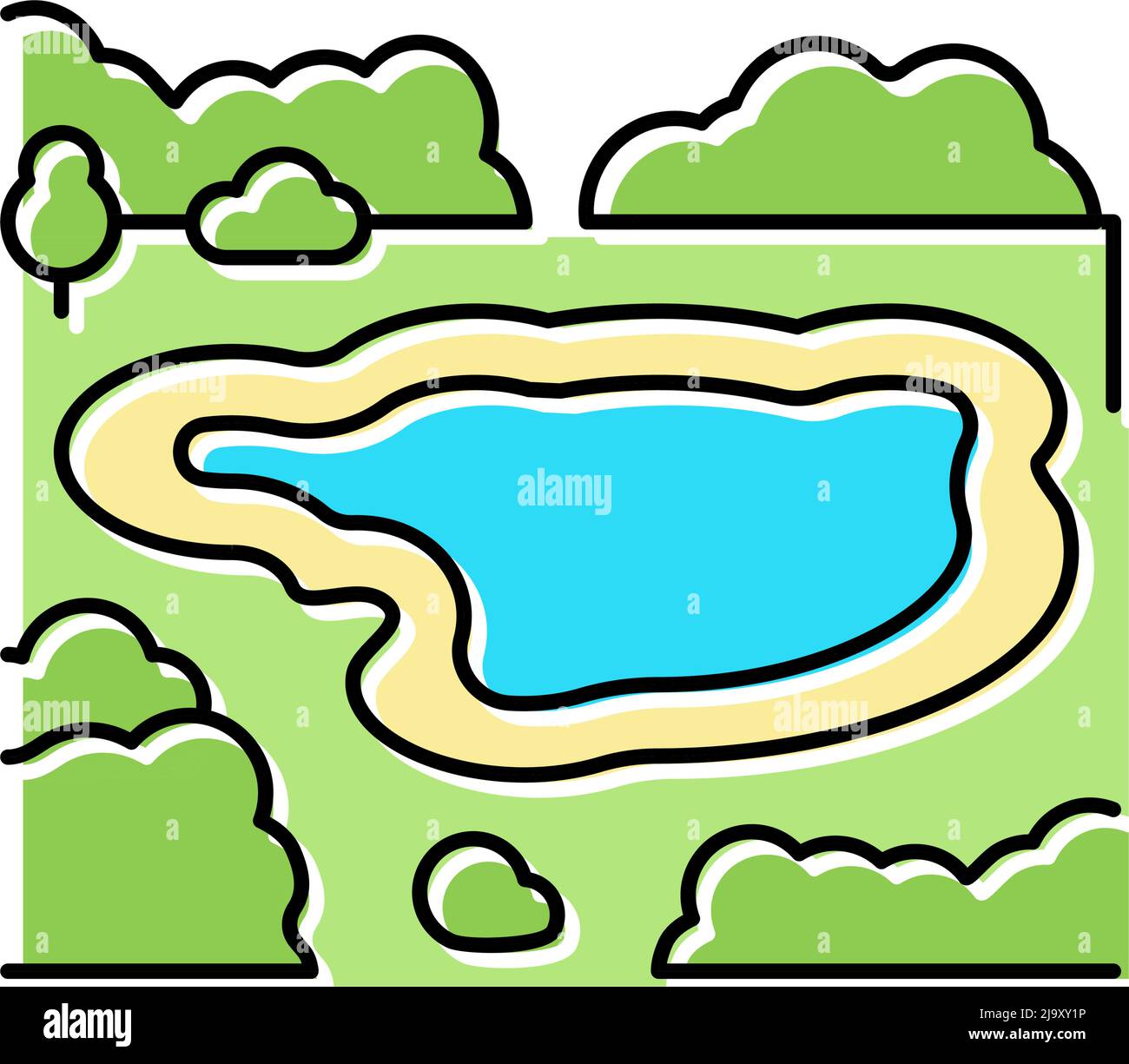 lake nature color icon vector illustration Stock Vector Image & Art - Alamy