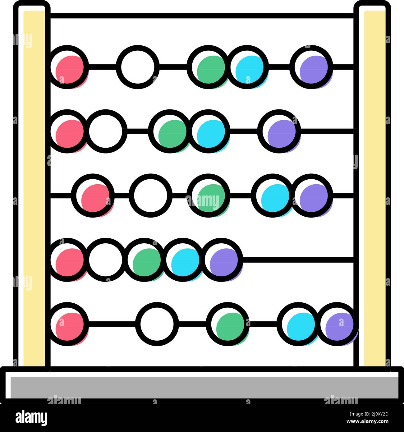 abacus kindergarten color icon vector illustration Stock Vector Image ...