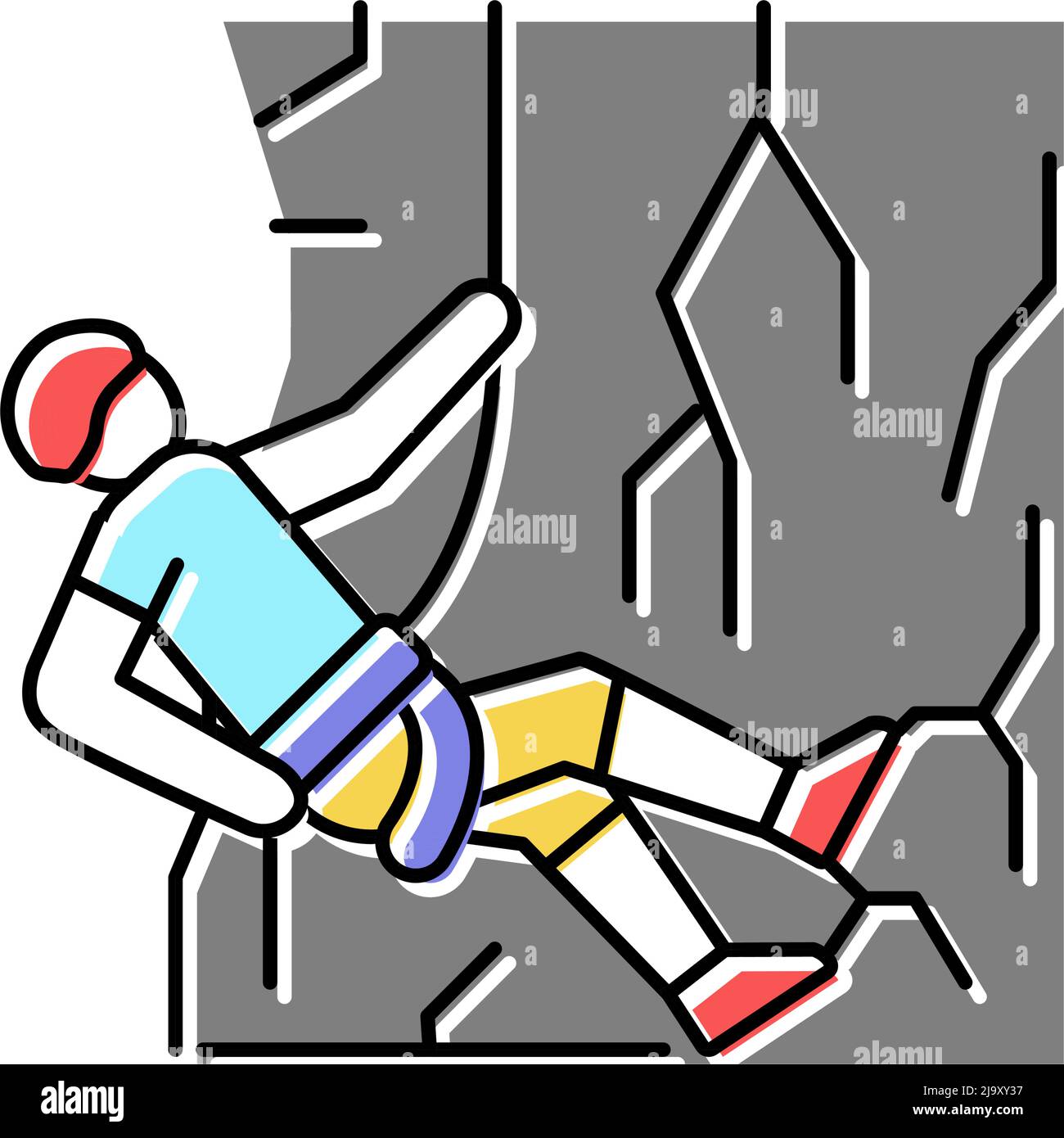 abseiling extreme sport color icon vector illustration Stock Vector ...