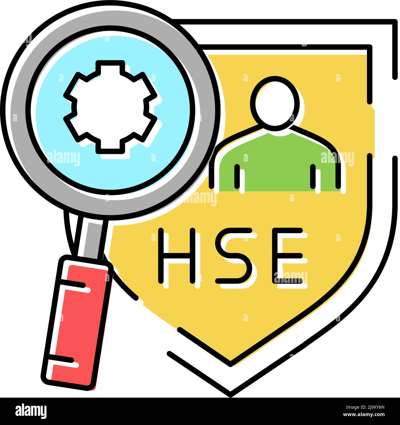 health safety environment color icon vector illustration Stock Vector ...