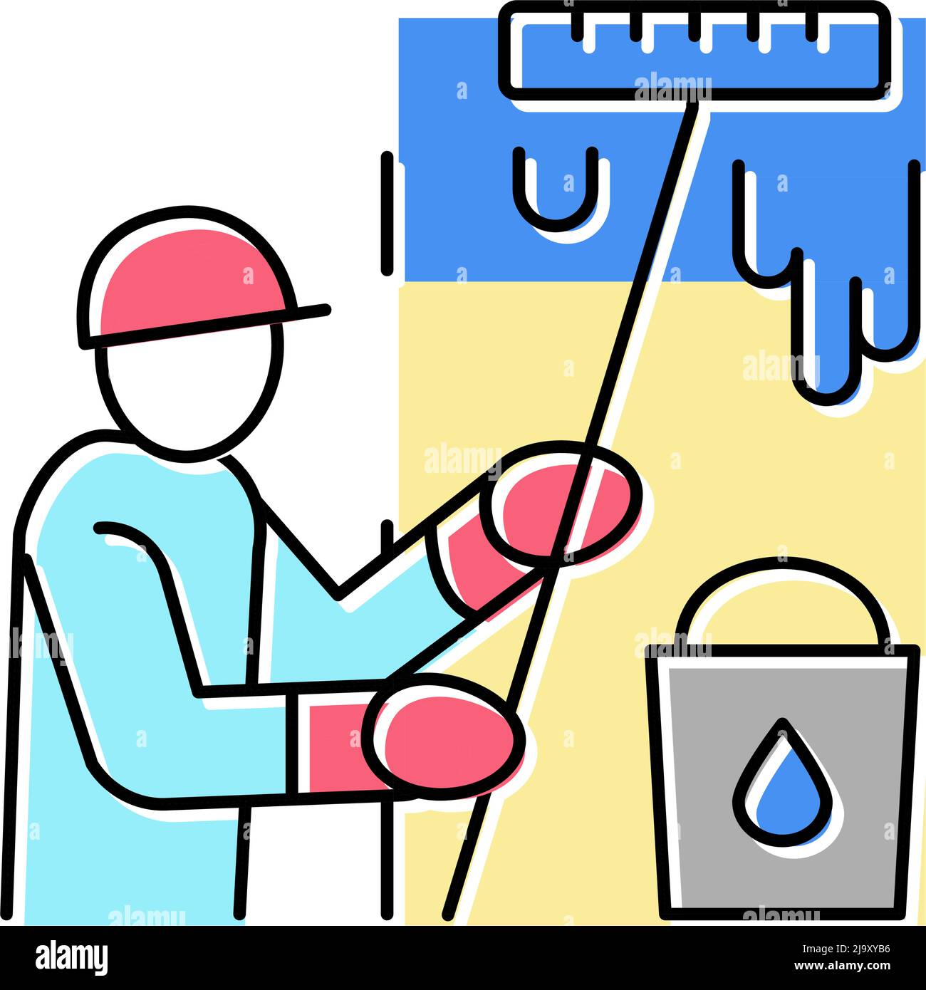 painter painting wall color icon vector illustration Stock Vector Image ...