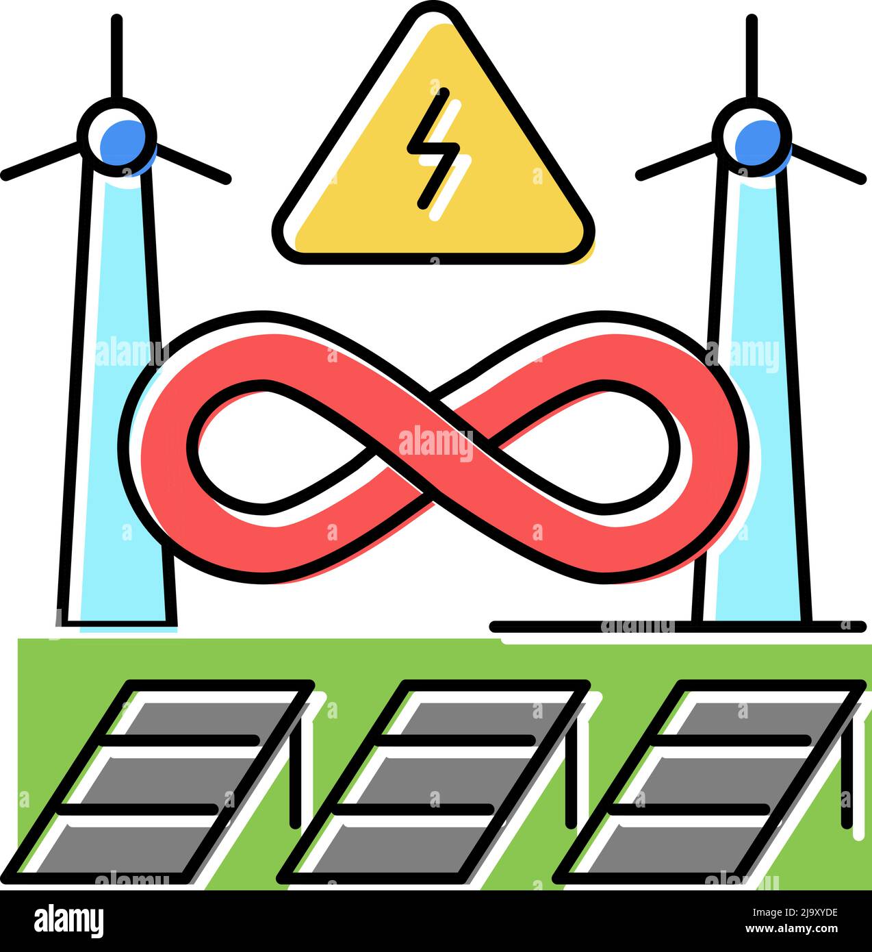 renewable energy color icon vector illustration Stock Vector Image ...