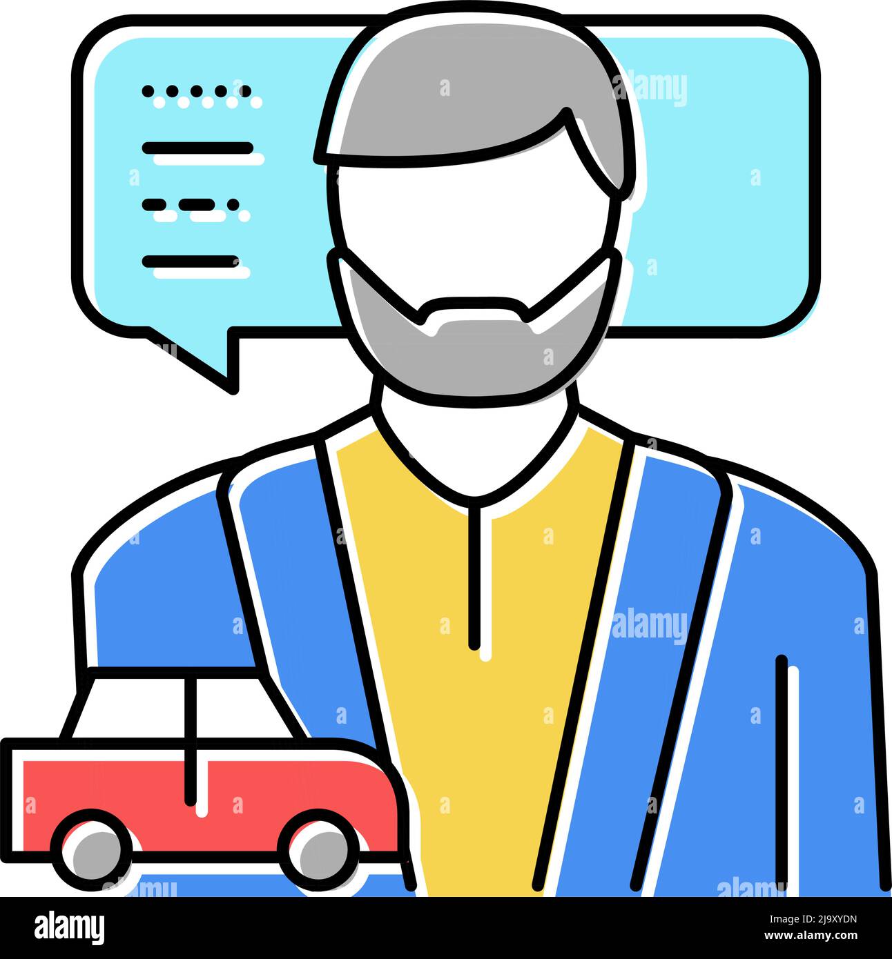male driving school instructor color icon vector illustration Stock ...