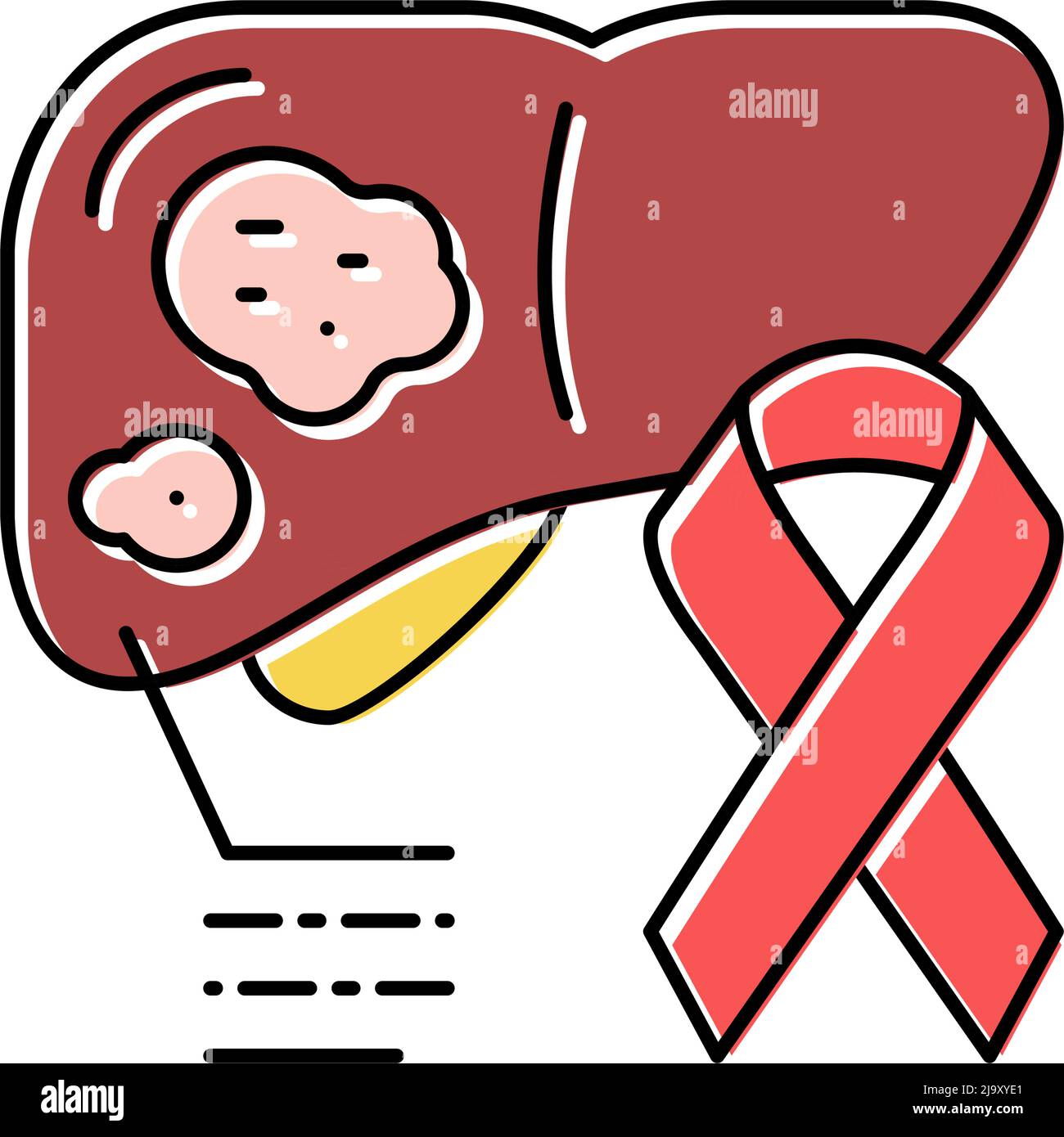 liver cancer color icon vector illustration Stock Vector Image & Art ...