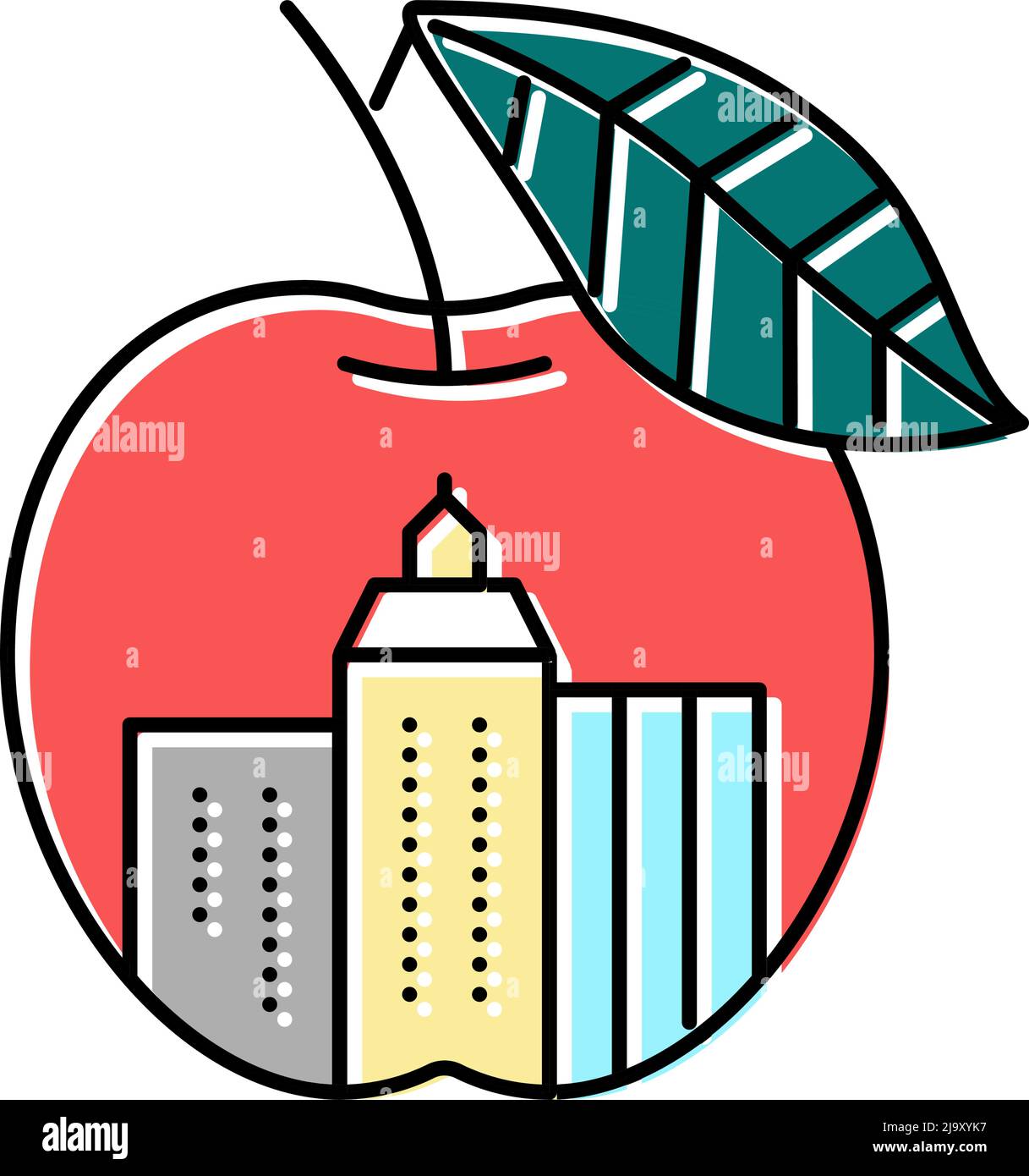 nyc big apple color icon vector illustration Stock Vector Image & Art ...