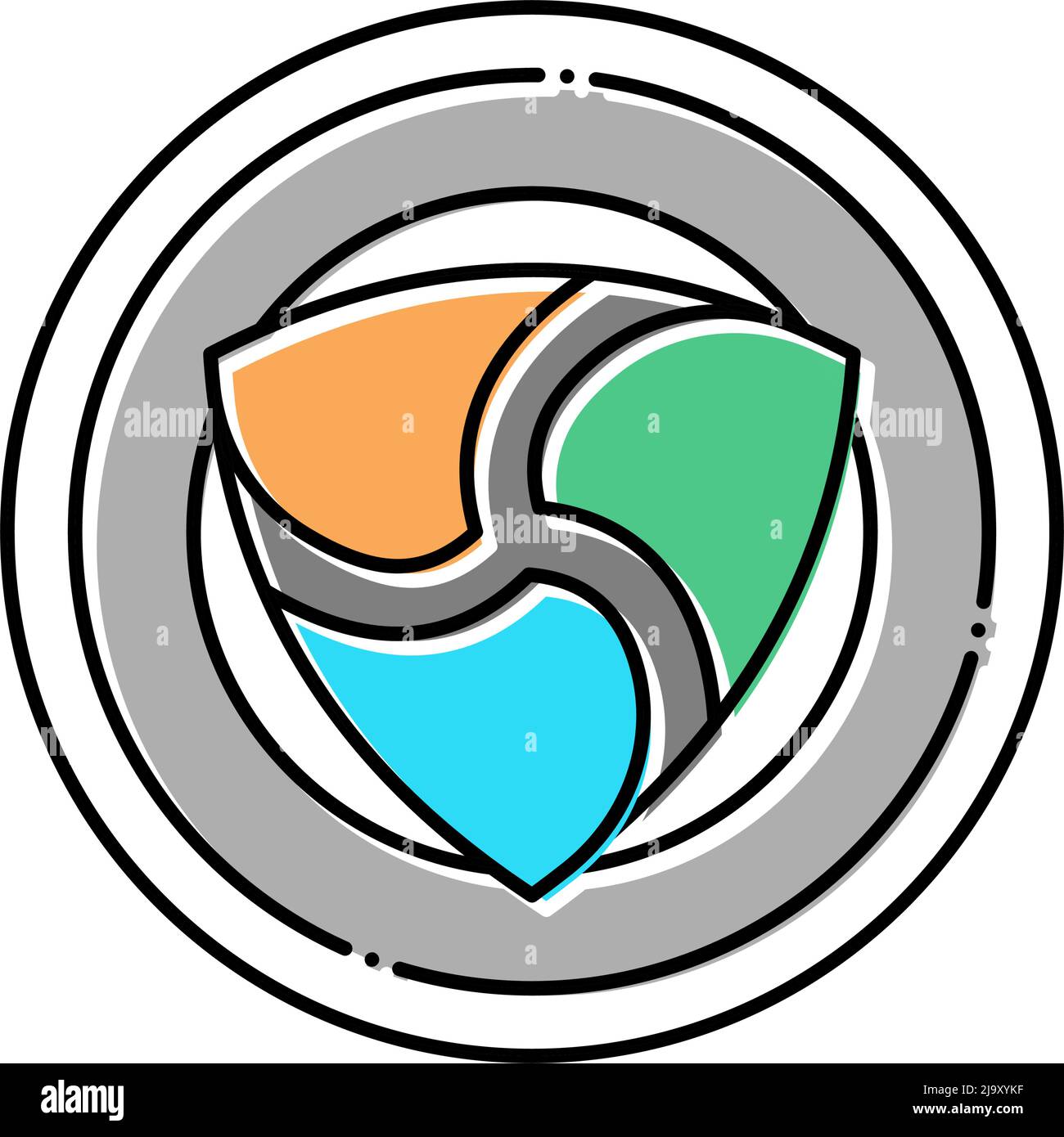 nem cryptocurrency coin color icon vector illustration Stock Vector ...