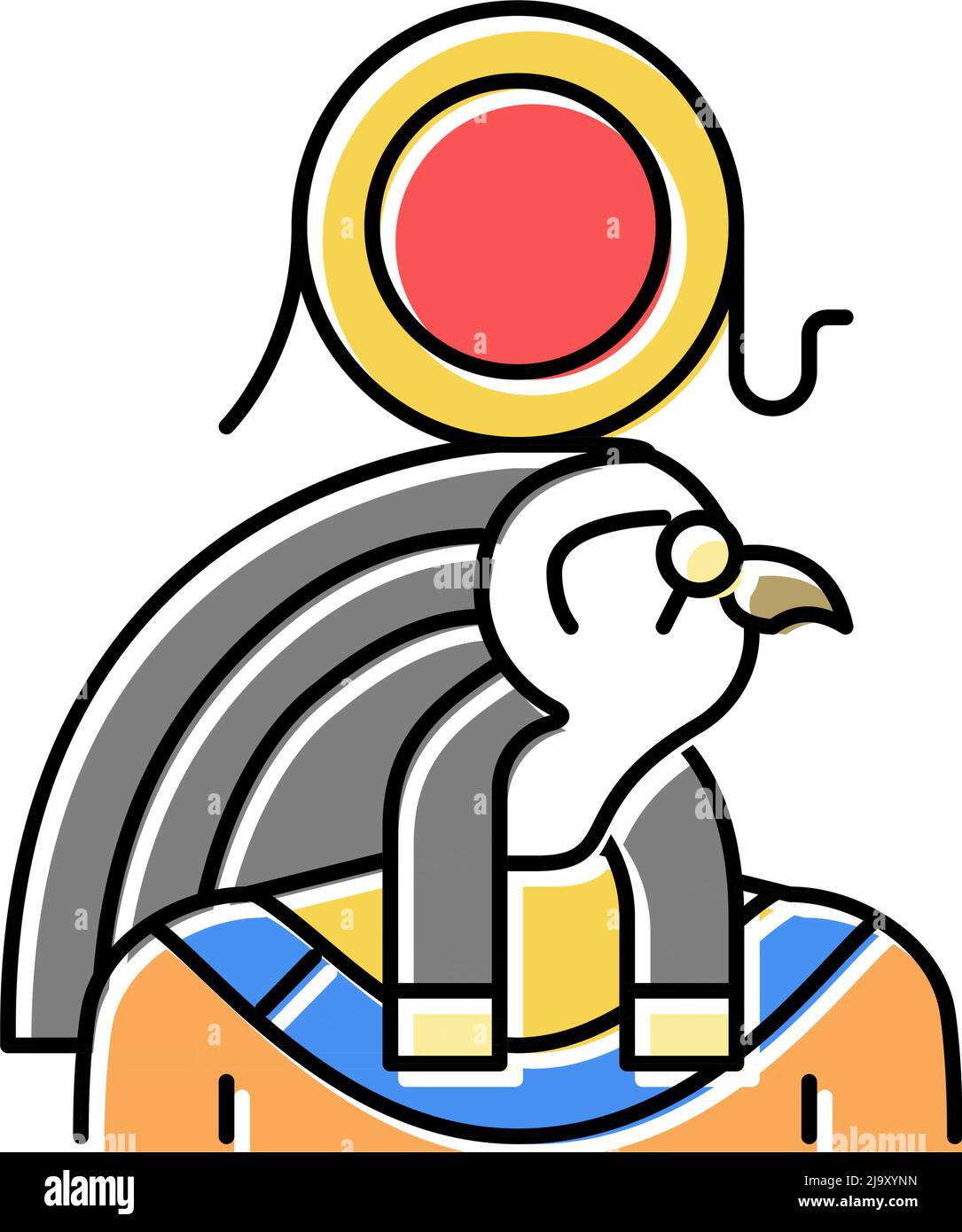 ra egypt god color icon vector illustration Stock Vector Image & Art ...