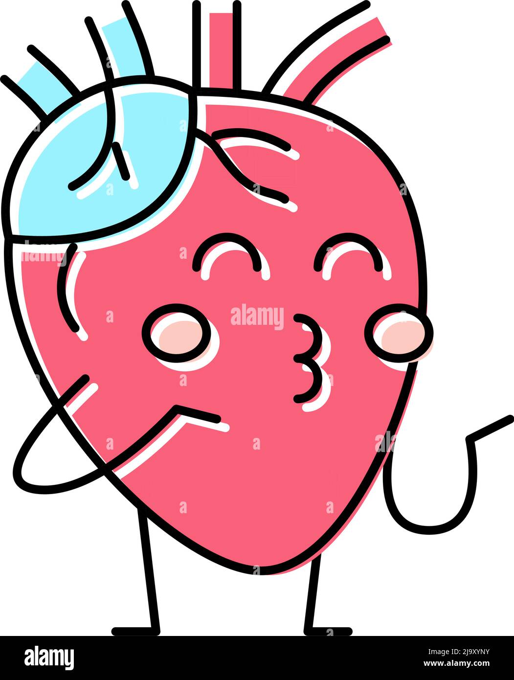 kids heart health color icon vector illustration Stock Vector Image ...