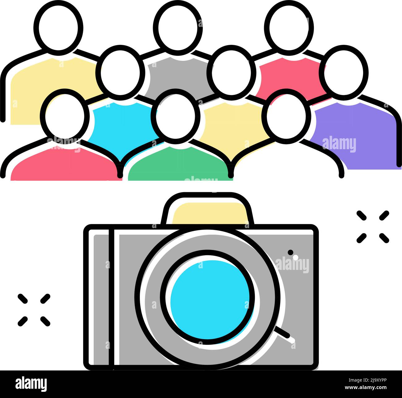 collective photography kindergarten color icon vector illustration ...