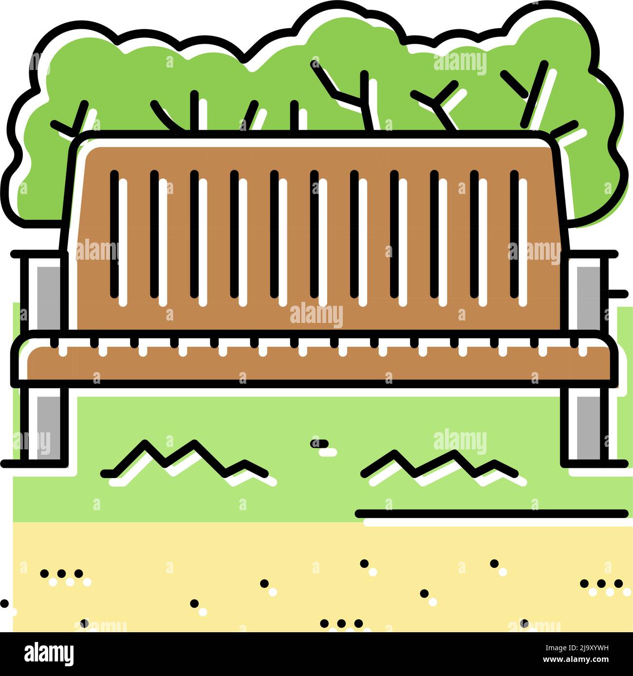park bench color icon vector illustration Stock Vector Image & Art - Alamy