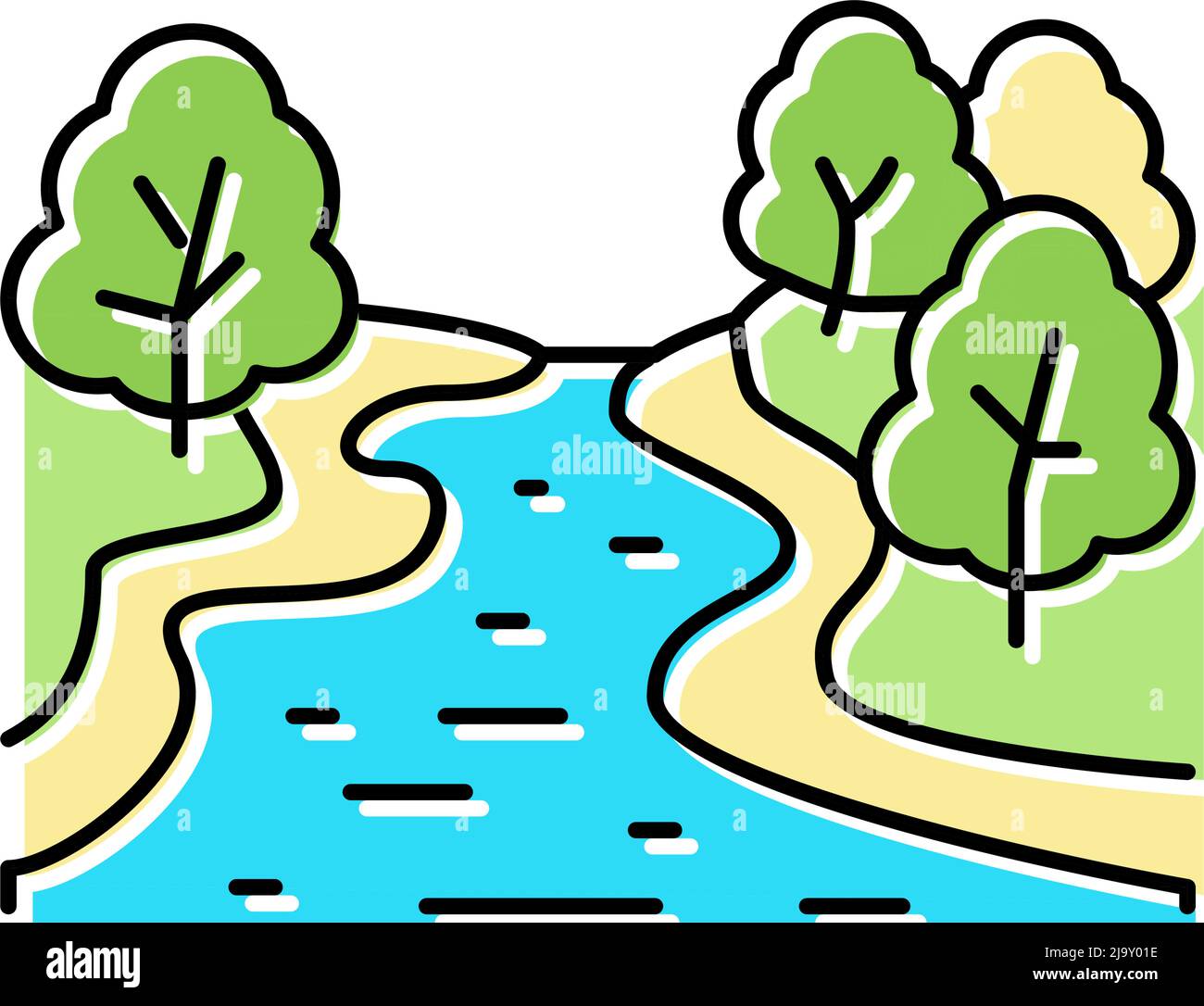 river nature color icon vector illustration Stock Vector Image & Art ...