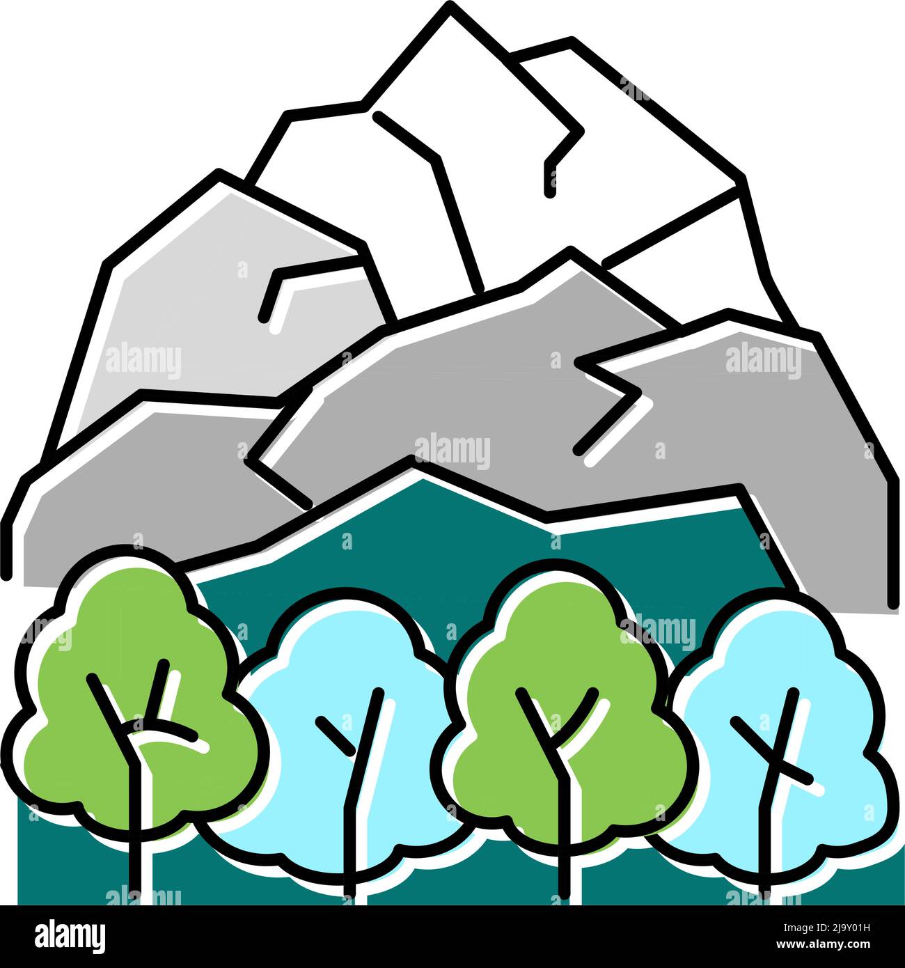 tundra landscape color icon vector illustration Stock Vector Image ...