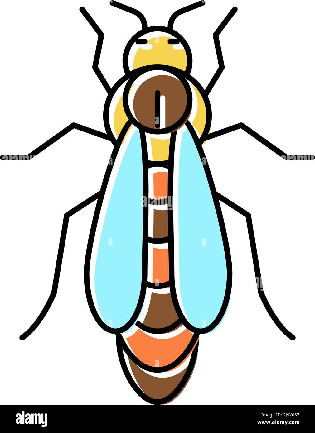 bee queen beekeeping color icon vector illustration Stock Vector Image ...