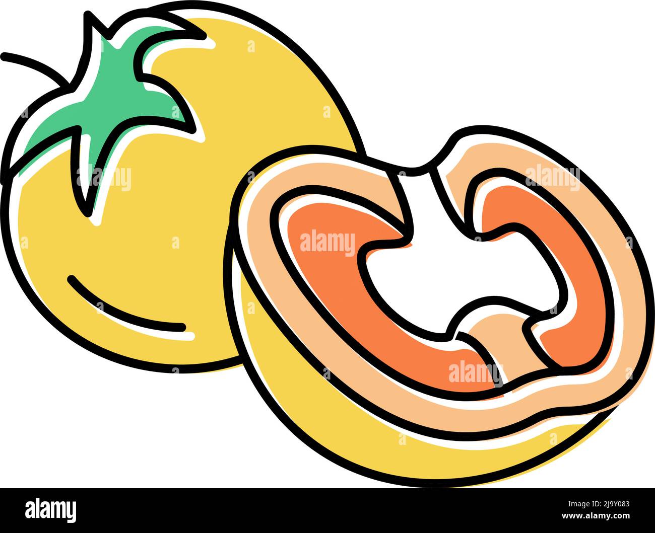 yellow tomato color icon vector illustration Stock Vector Image & Art ...