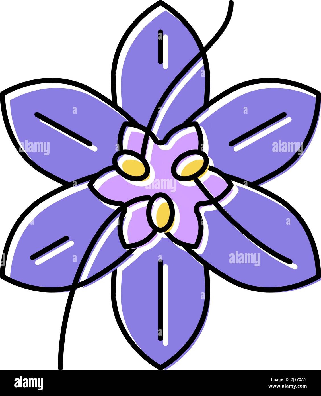 saffron flower bud color icon vector illustration Stock Vector Image ...